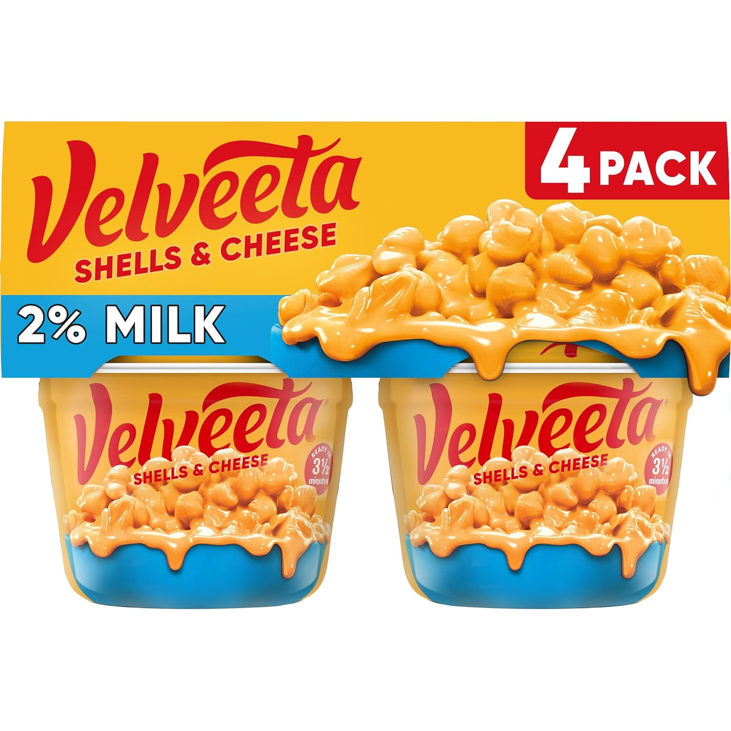 Velveeta Shells & Cheese Microwaveable Shell Pasta with 2% Milk Cheese ...
