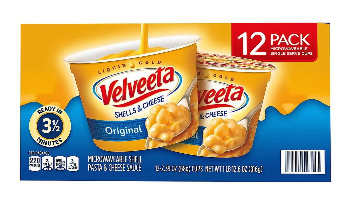 Velveeta Shells & Cheese Original Microwavable Pasta Cups, Single-Serve ...