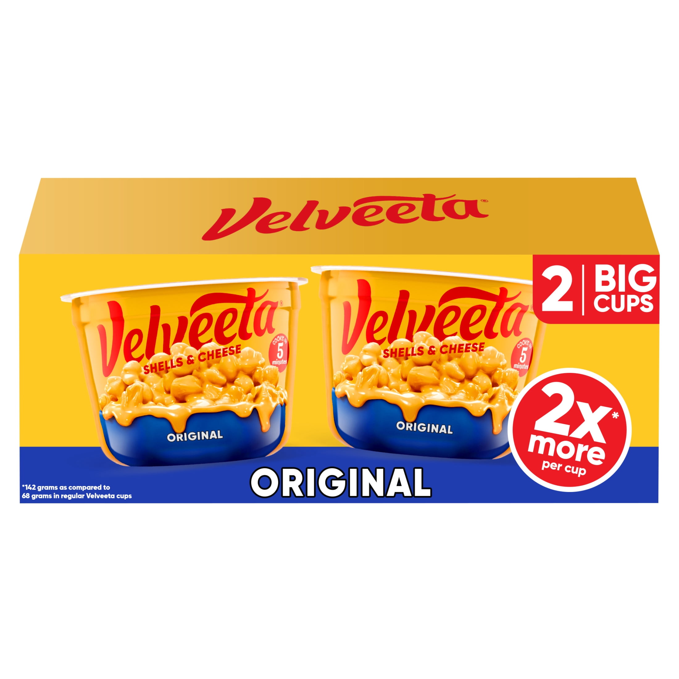 Velveeta Shells & Cheese Microwaveable Cups 2 Pack 5 oz Shelf-Stable ...