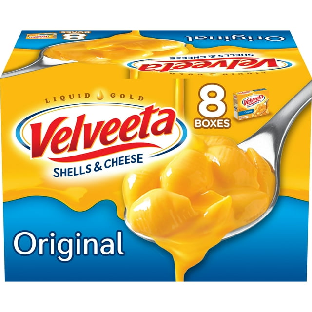 Kraft's Velveeta Original Shells and Cheese Pasta Box, Extra Cheesy, 12 ...
