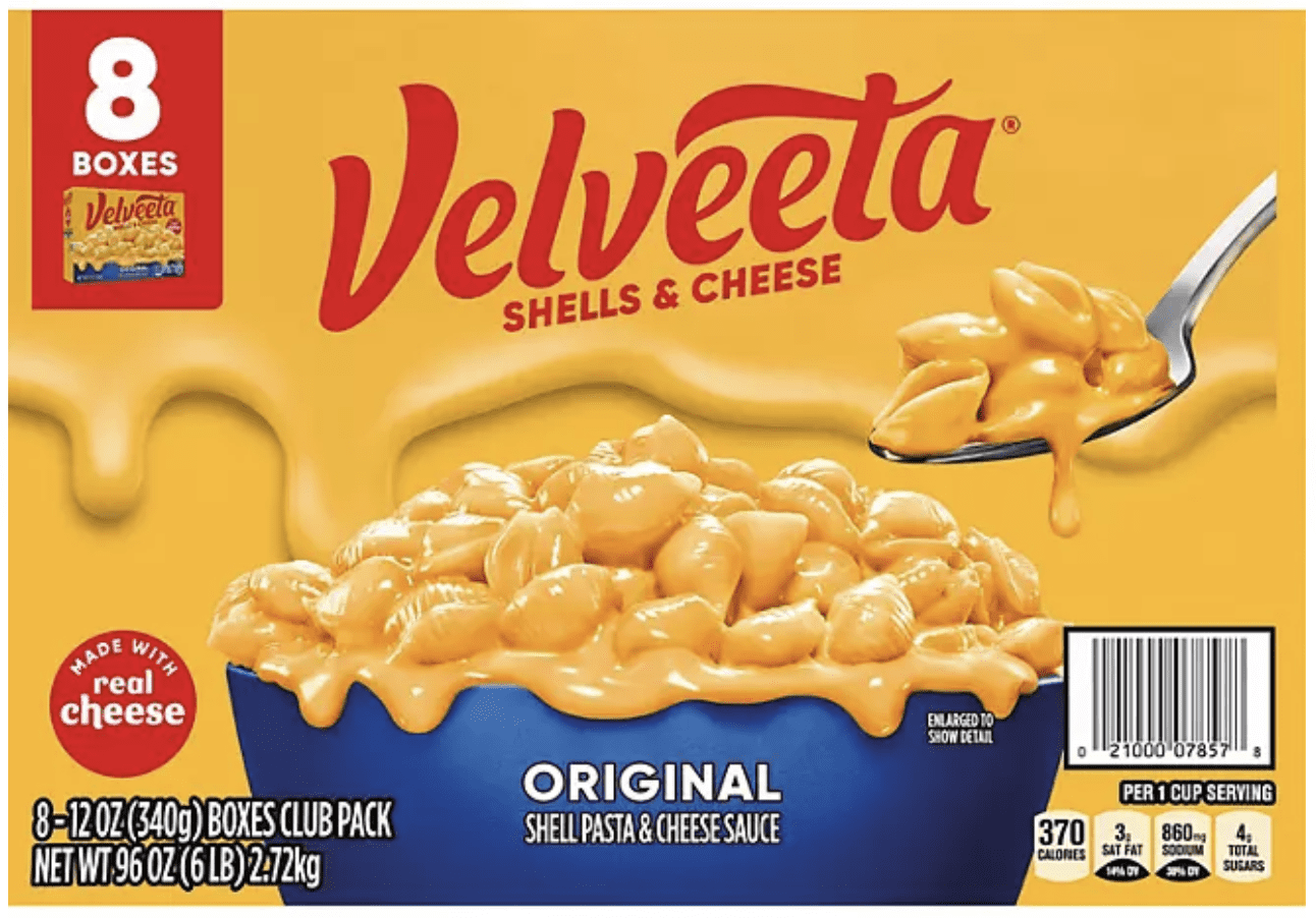 Velveeta Shells and Cheese Original Mac and Cheese Meal 12 oz., 8 ct ...