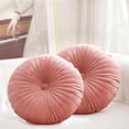 Velvet 18-Inch Round Throw Pillow for Home Decorative Couch, Pink (Set ...