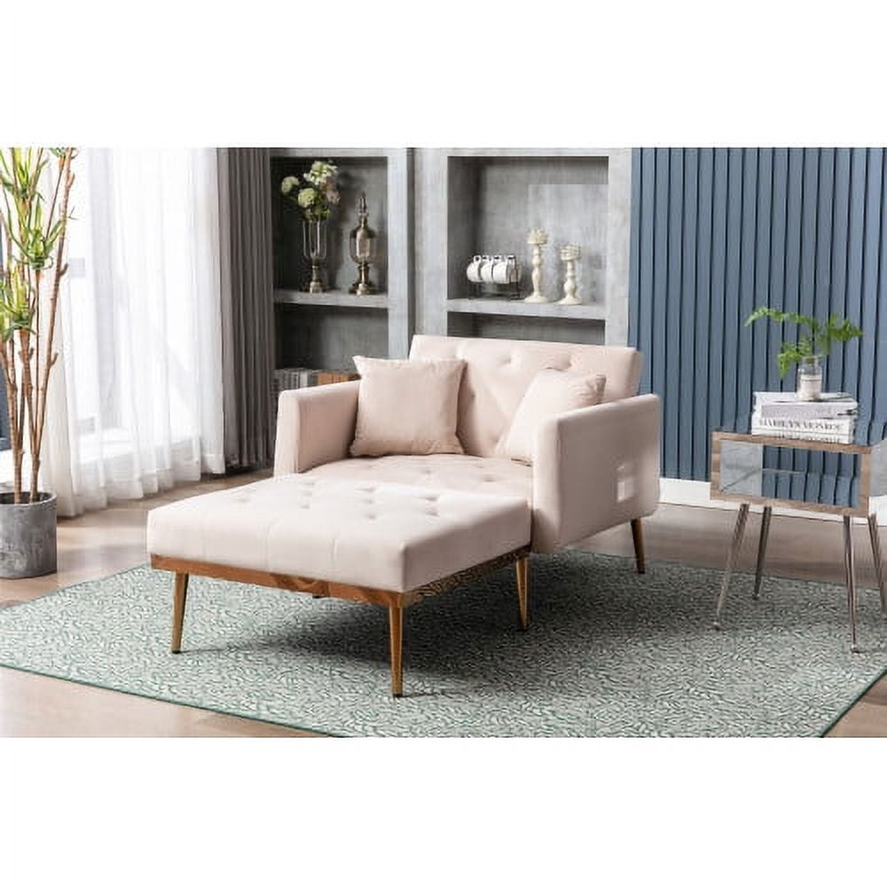 Velvet 2 in 1 Sofa Bed,Modern Single Sofa Bed with 3 Adjustable Angles ...