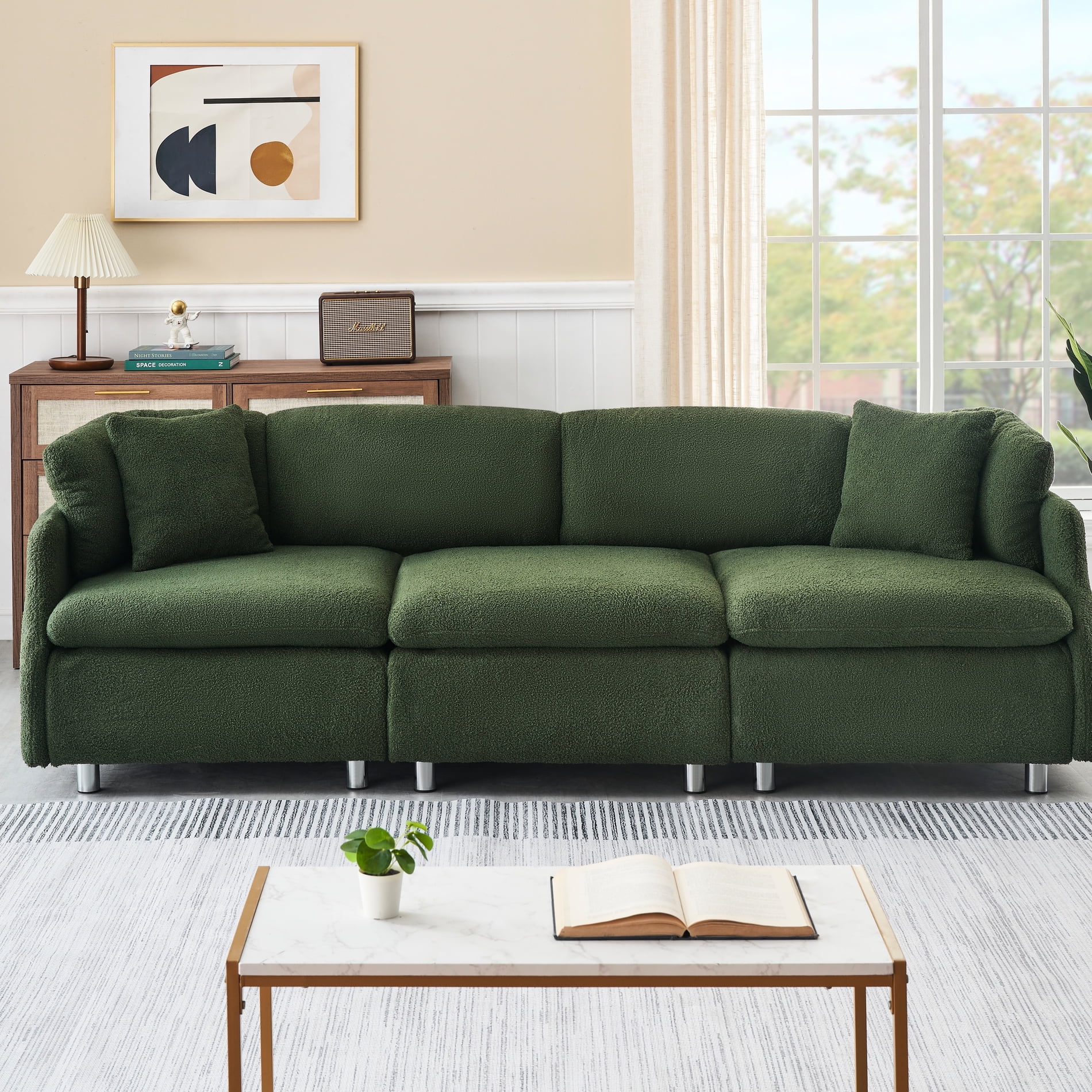 Velvet 3 With Cushions. Enjoy A Cozy Sit Material. To Pilling. Clean ...