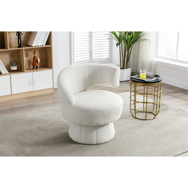 Velvet 360 Degree Swivel Cuddle Barrel with Wide Upholstered,Modern ...