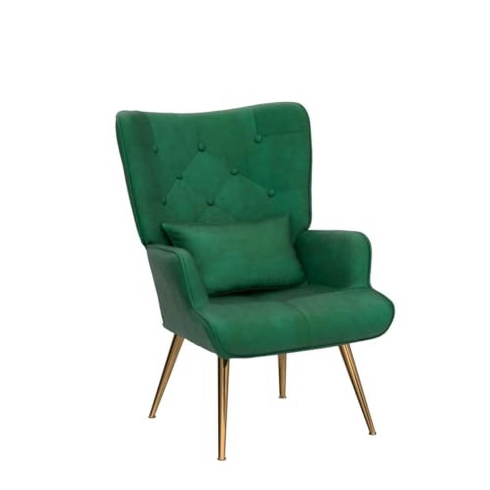 Velvet Accent Arm Chair, Modern Lounge Chair with Pillow for Living ...