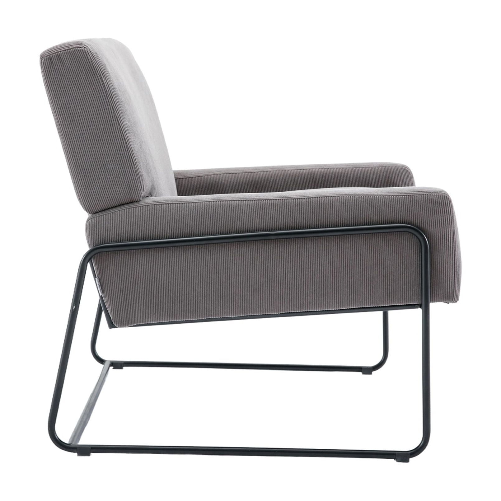 Velvet Accent Chair with Arm Rest, Modern Industrial Slant Armchair ...