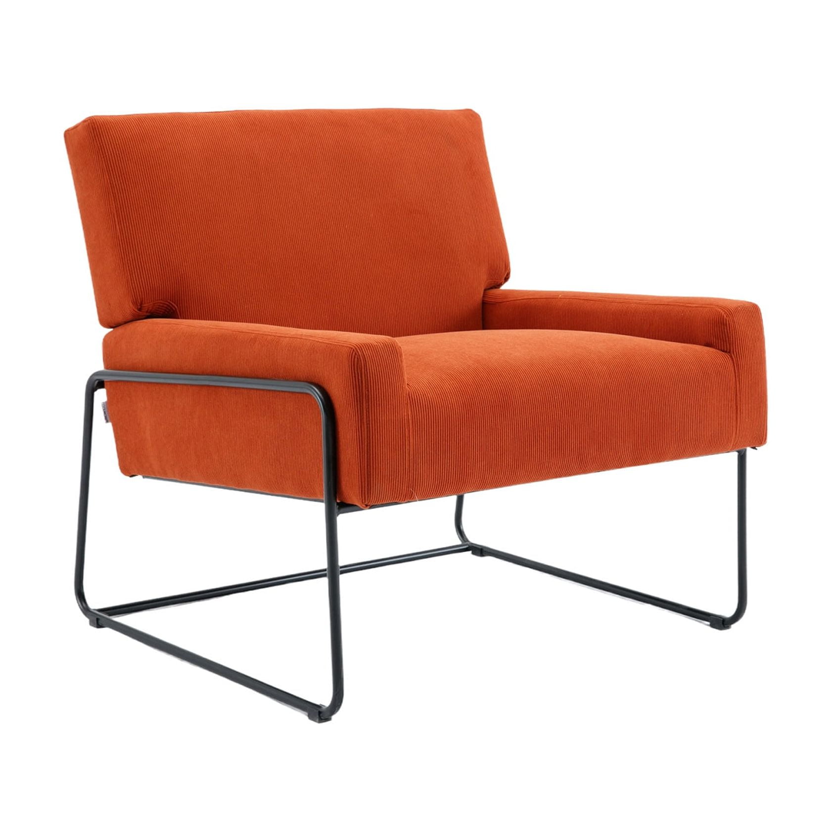 Velvet Accent Chair with Arm Rest, Modern Industrial Slant Armchair ...