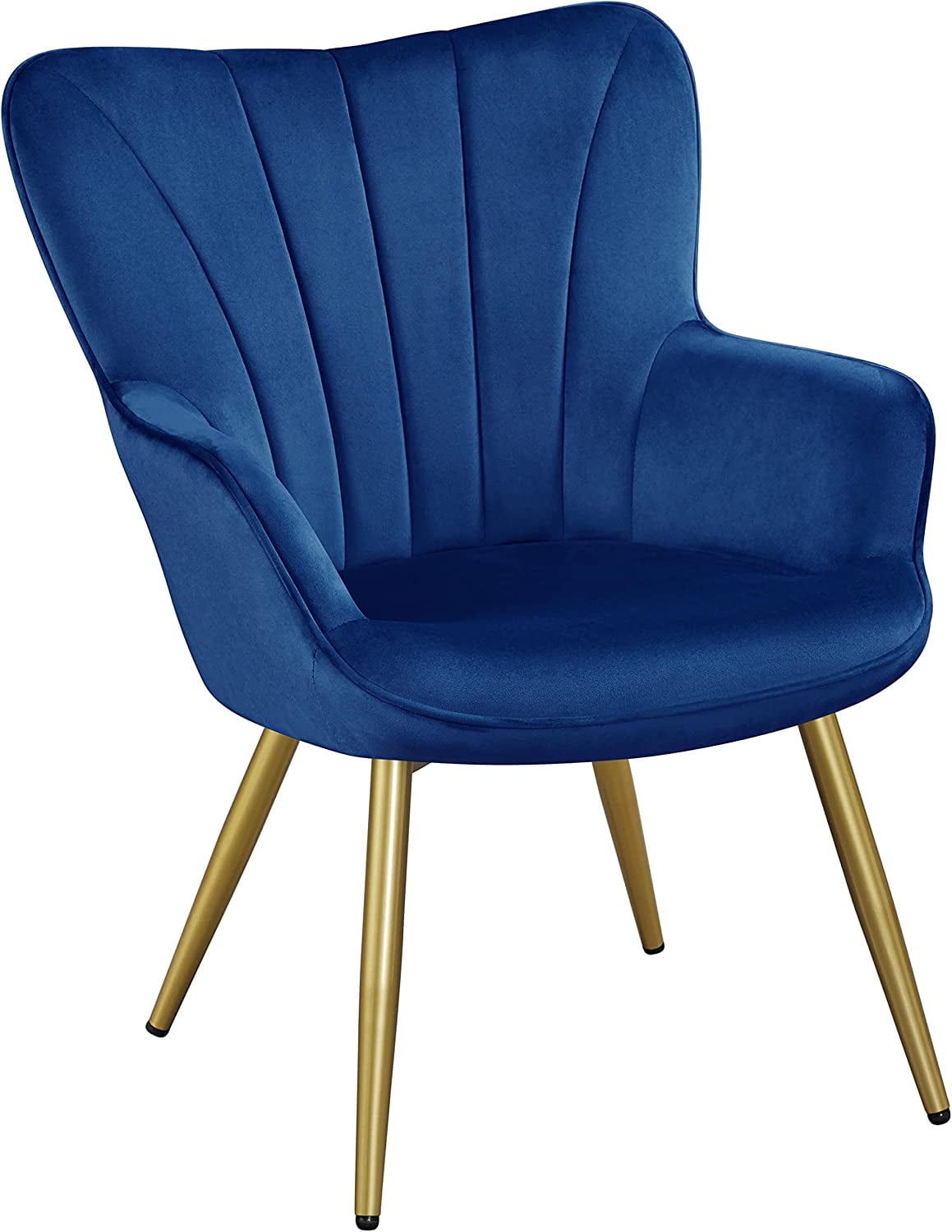 Velvet Accent Chair, Modern Armchair Vanity Chair with Wing Side and ...