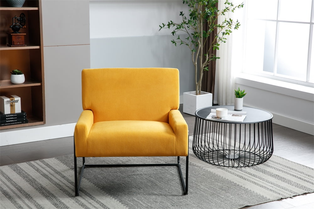 Velvet Accent Chair, Modern Industrial Slant Armchair, Premium High ...