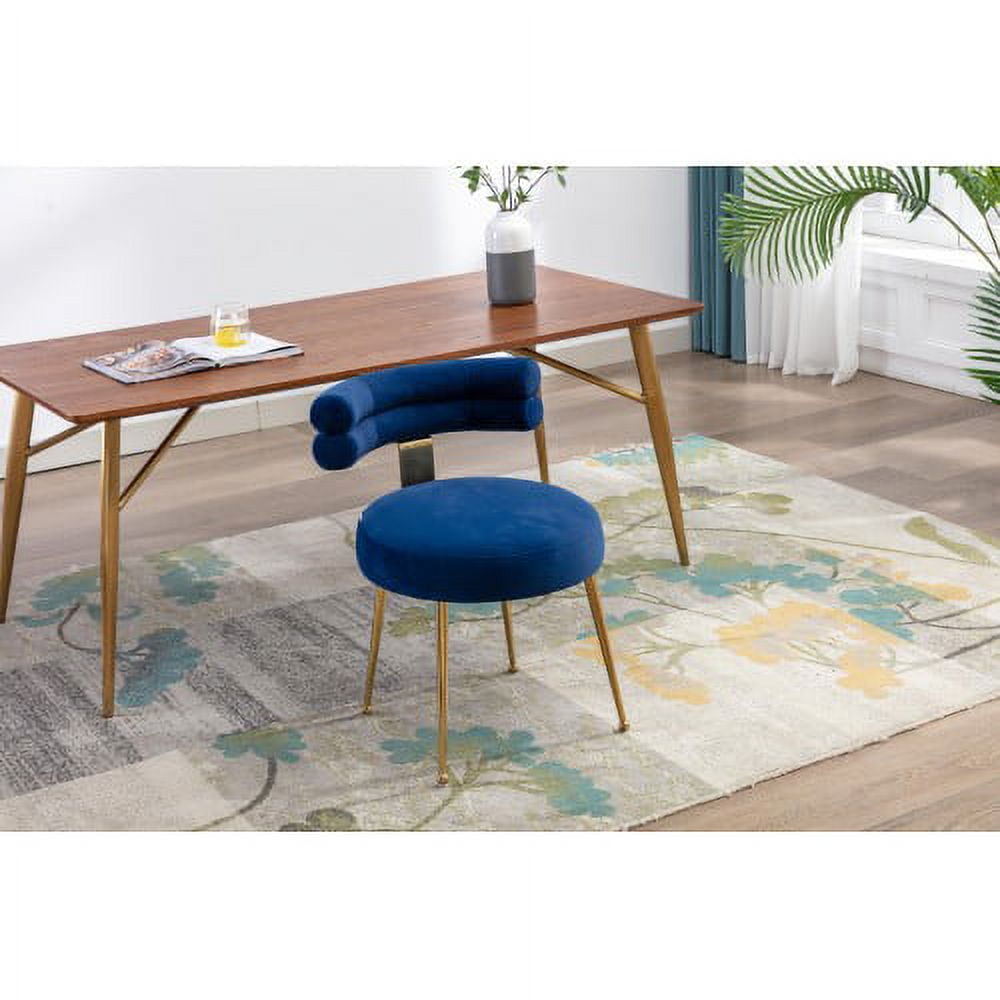 Velvet Accent Chair, Modern Upholstered Single Dining Chair with Mid ...