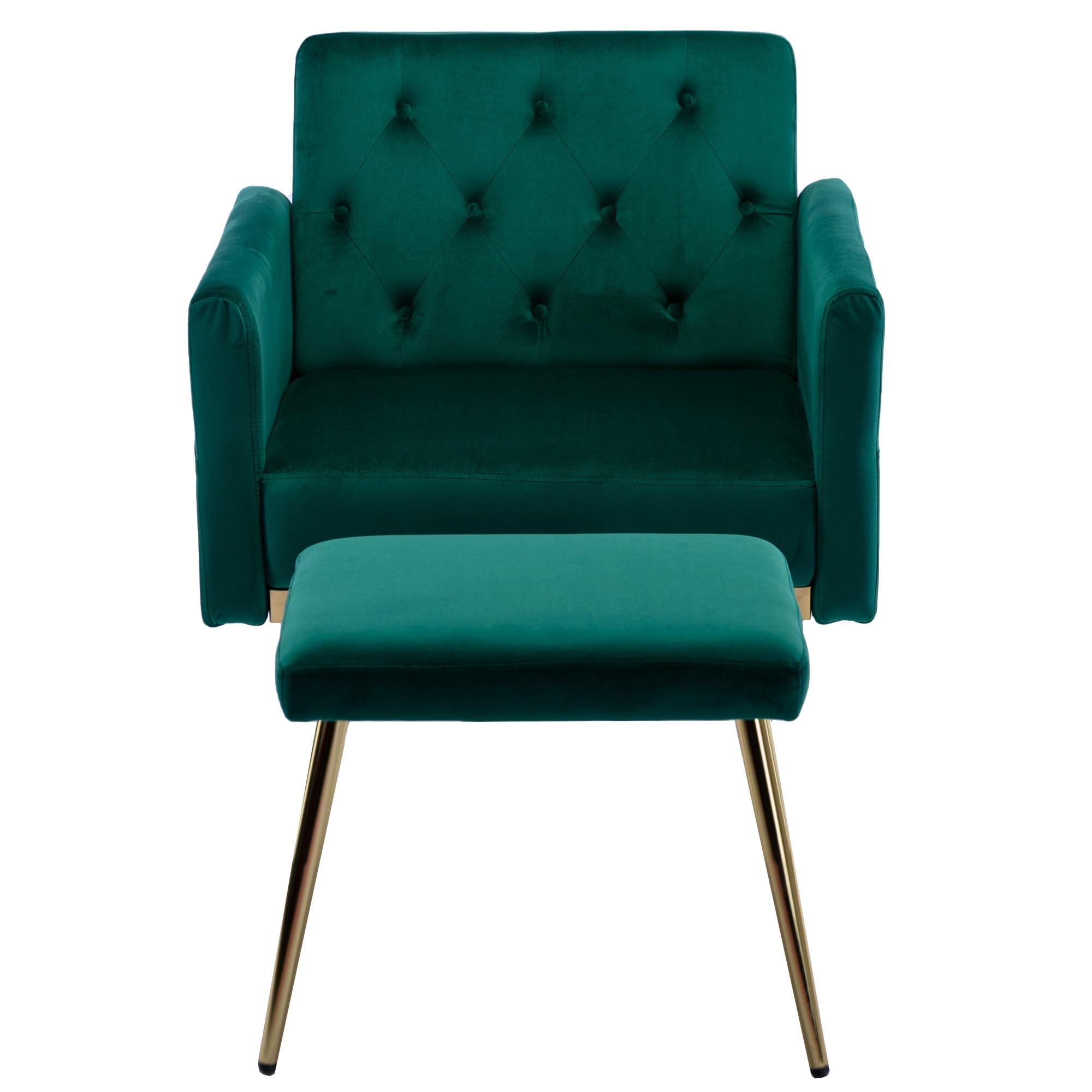 Velvet Accent Chair Recliner Armchair with Adjustable Armrests and ...