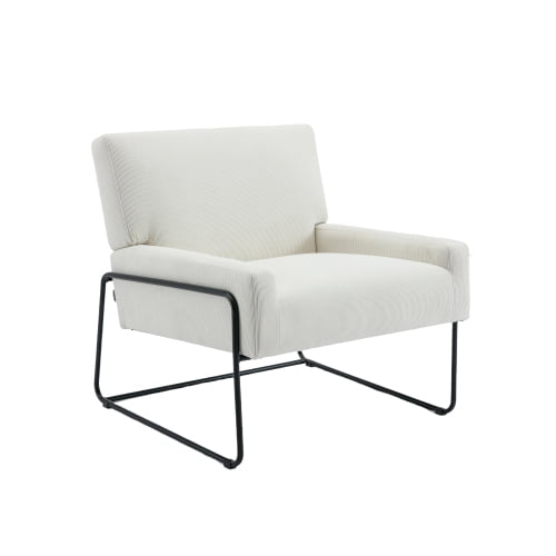 Velvet Accent Chair, Upholstered Tufted Industrial Slant Armchair with ...