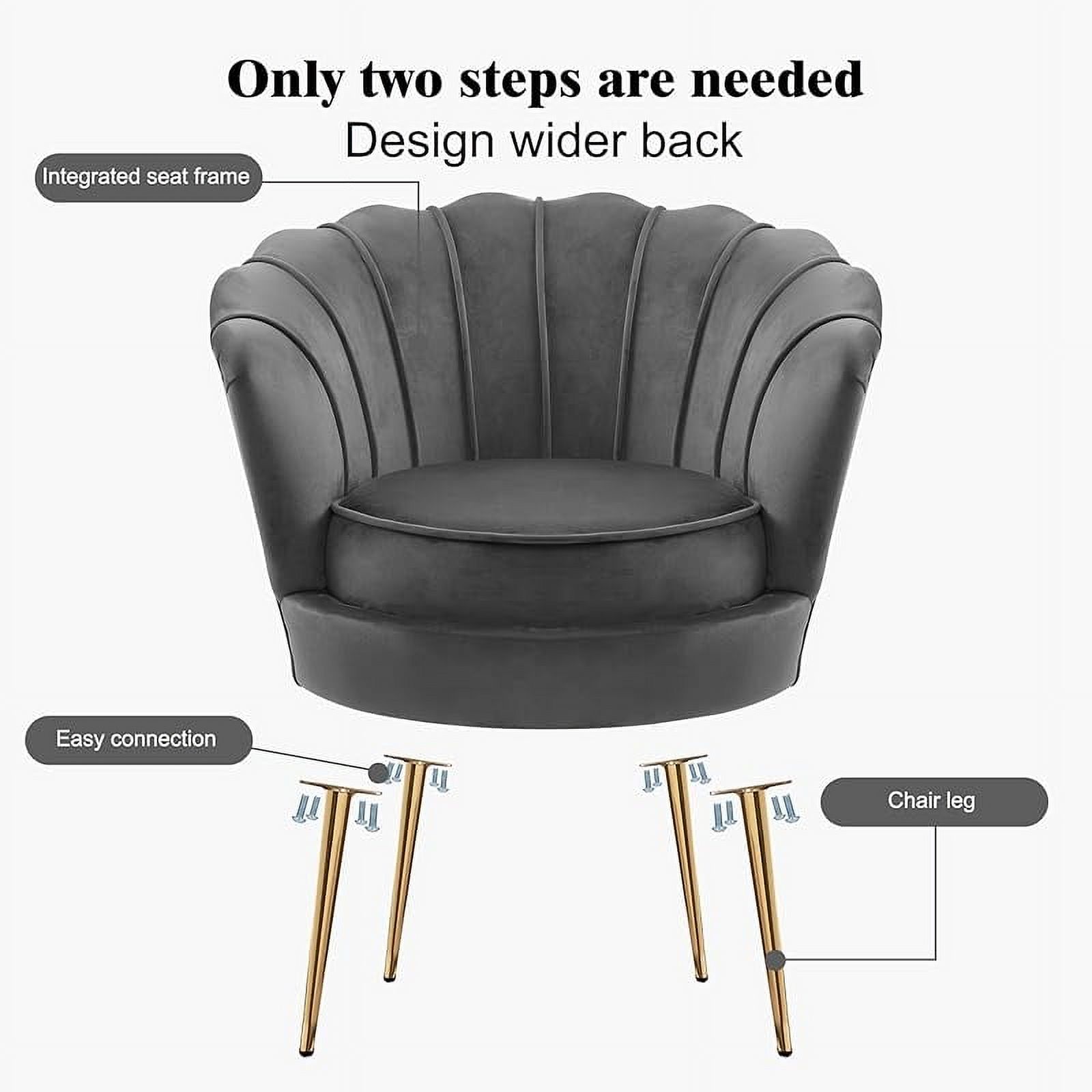 Velvet Accent Chair for Living Room,Vanity Chair for Makeup Room,Lounge ...