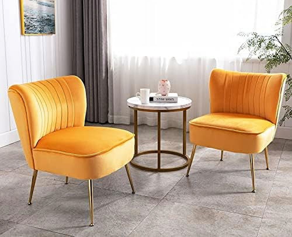 Velvet Accent Chairs Set of 2 Upholstered Side Chairs Mid- Modern ...