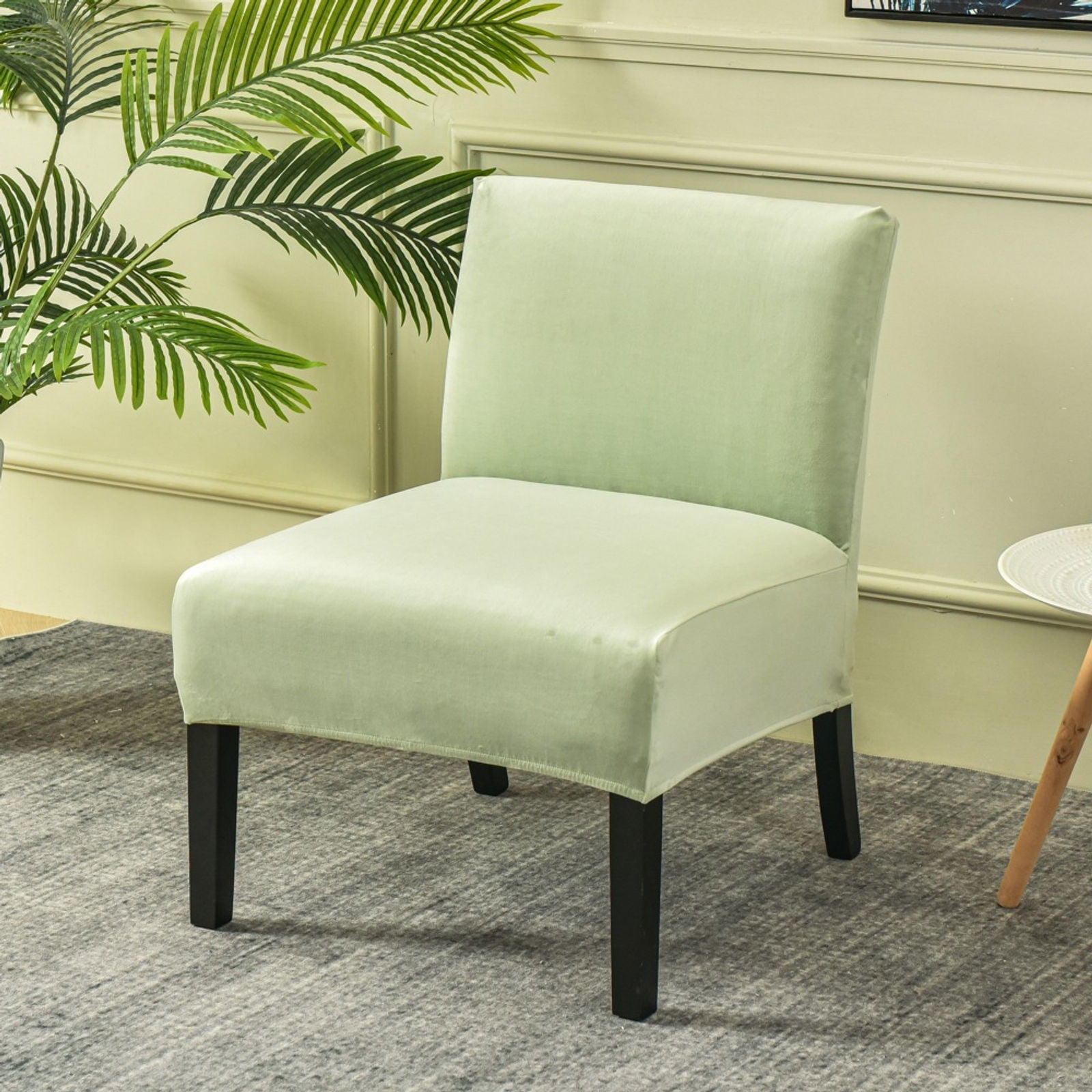 Velvet Armless Accent Chair Cover, Stretch Armless Chair Slipcovers ...