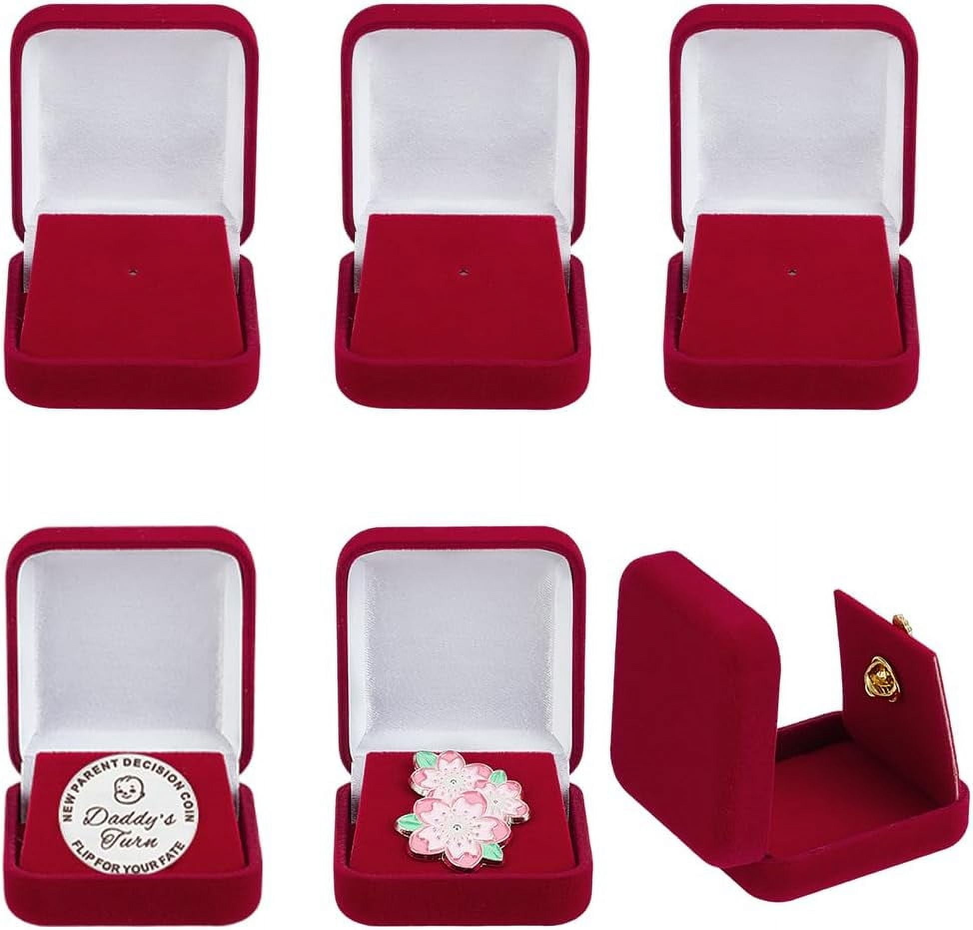 Velvet Badge Storage Boxes Square Midnight Blue 5.8x5.3x2.45cm Mixed ...