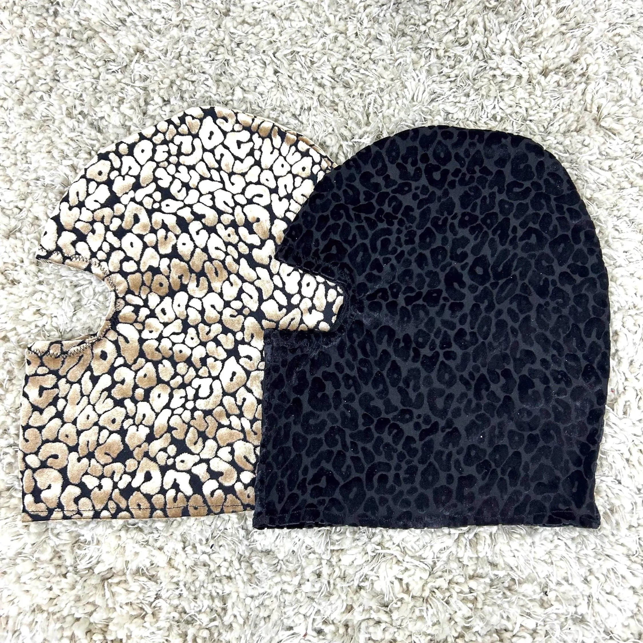 Velvet Balaclava Ski mask Leopard zebra spotted pattern, for outdoor ...
