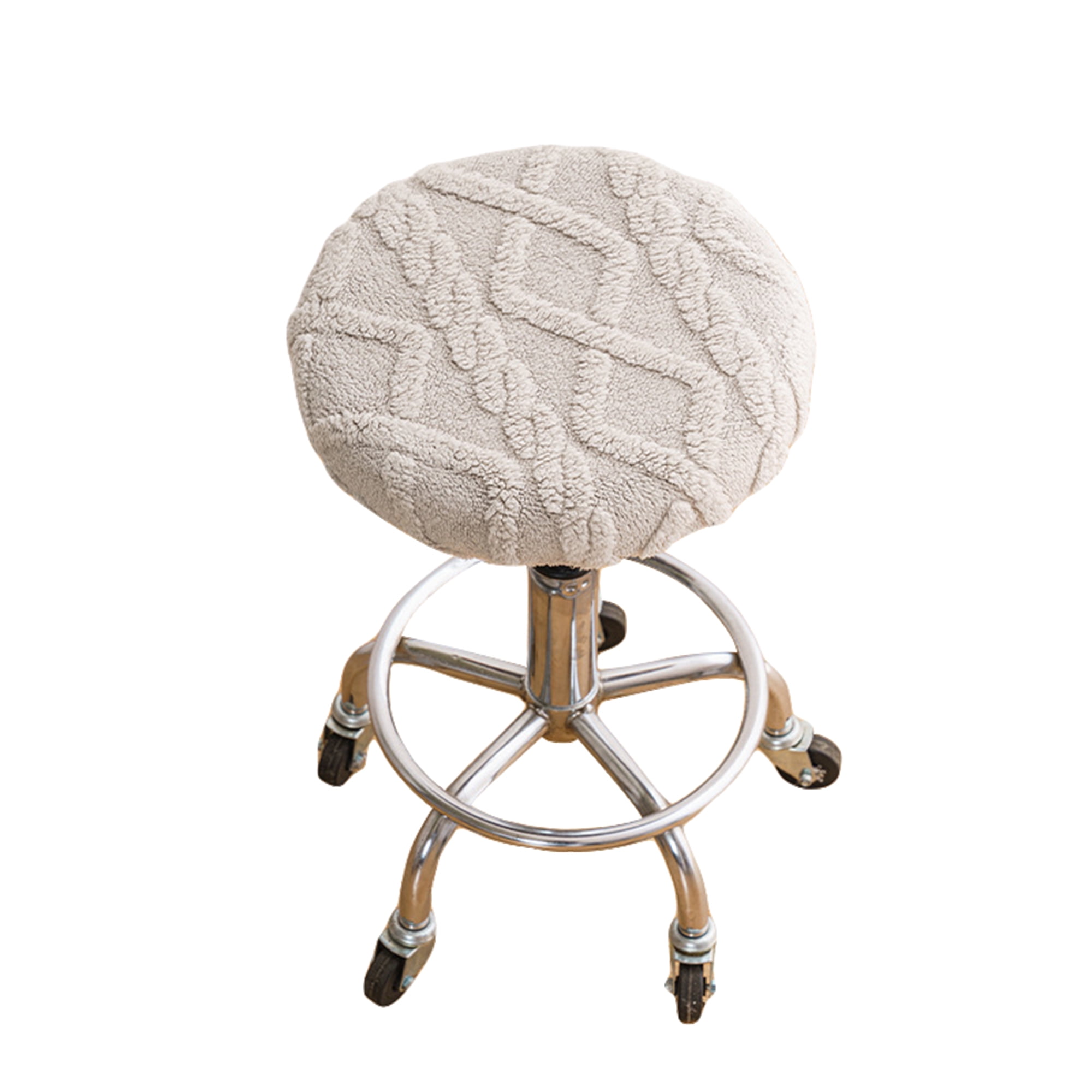 Velvet Bar Stool Covers Elastic Anti-Slip Round Stool Cushion Covers Stool Chair Barstool Covers ...