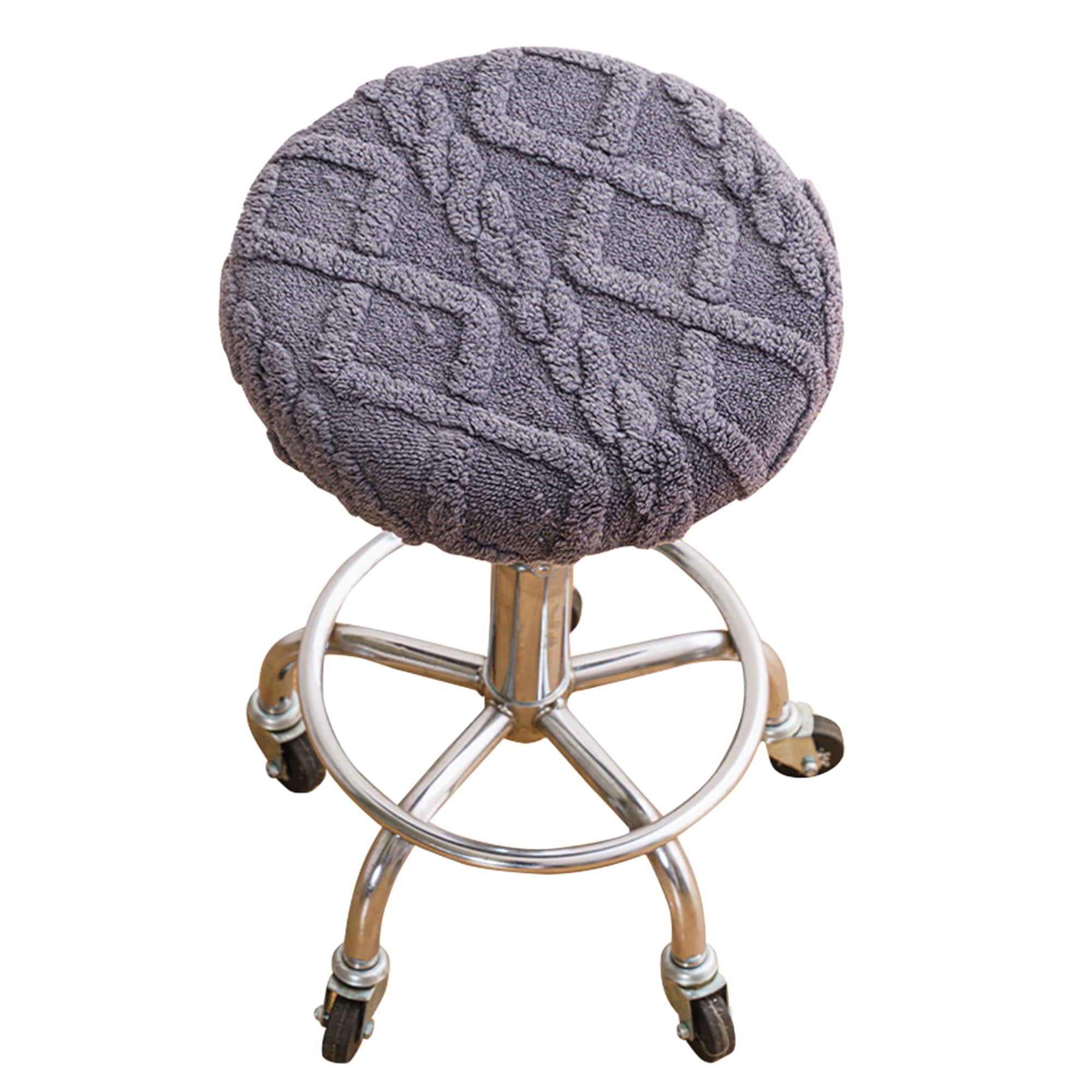 Velvet Bar Stool Covers Elastic Anti-Slip Round Stool Cushion Covers ...