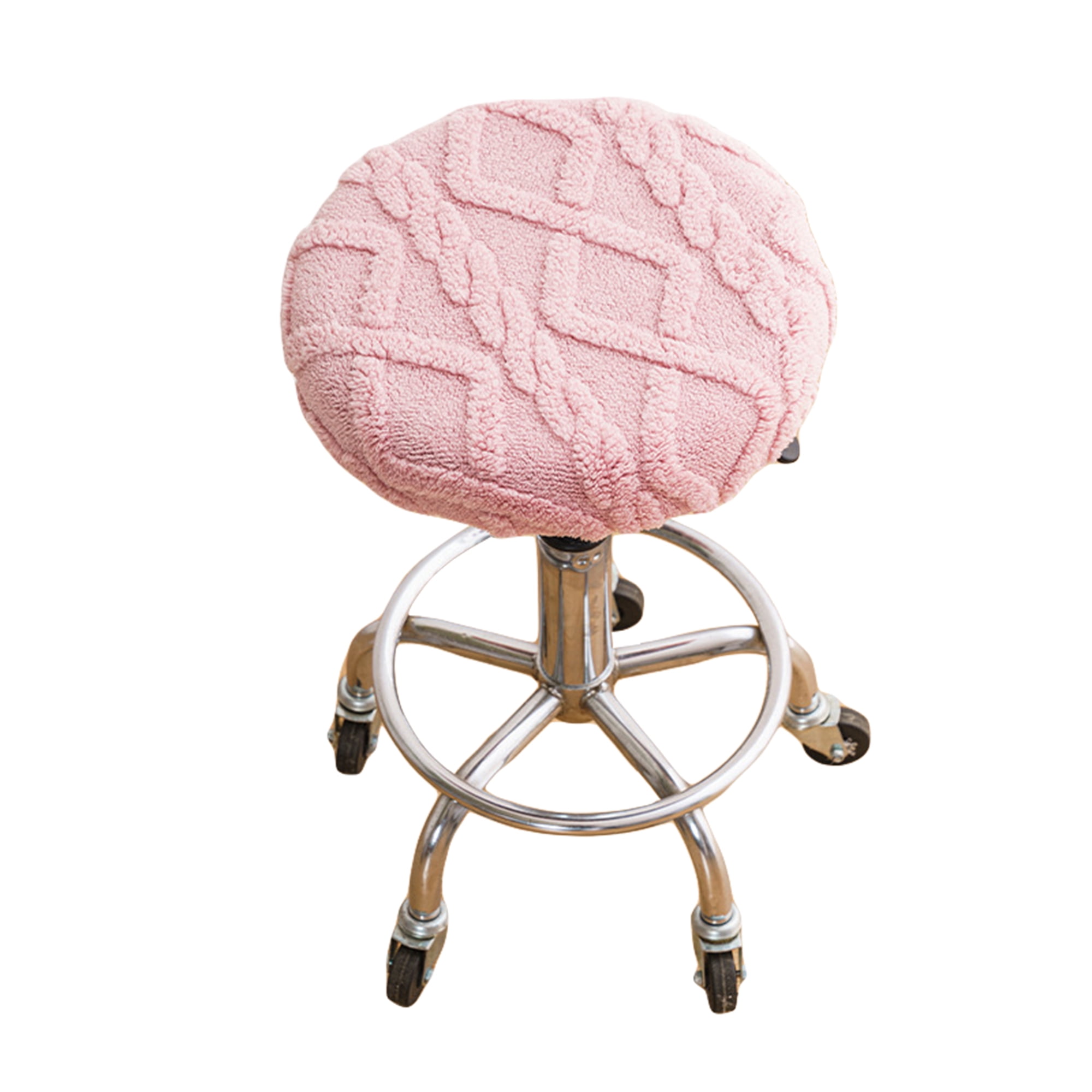 Velvet Bar Stool Covers Elastic Anti-Slip Round Stool Cushion Covers ...