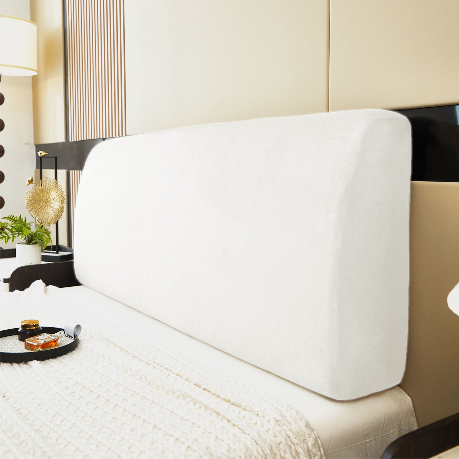 Velvet Bed Headboard Slipcover Full Queen King, Stretch Bed Headboard ...