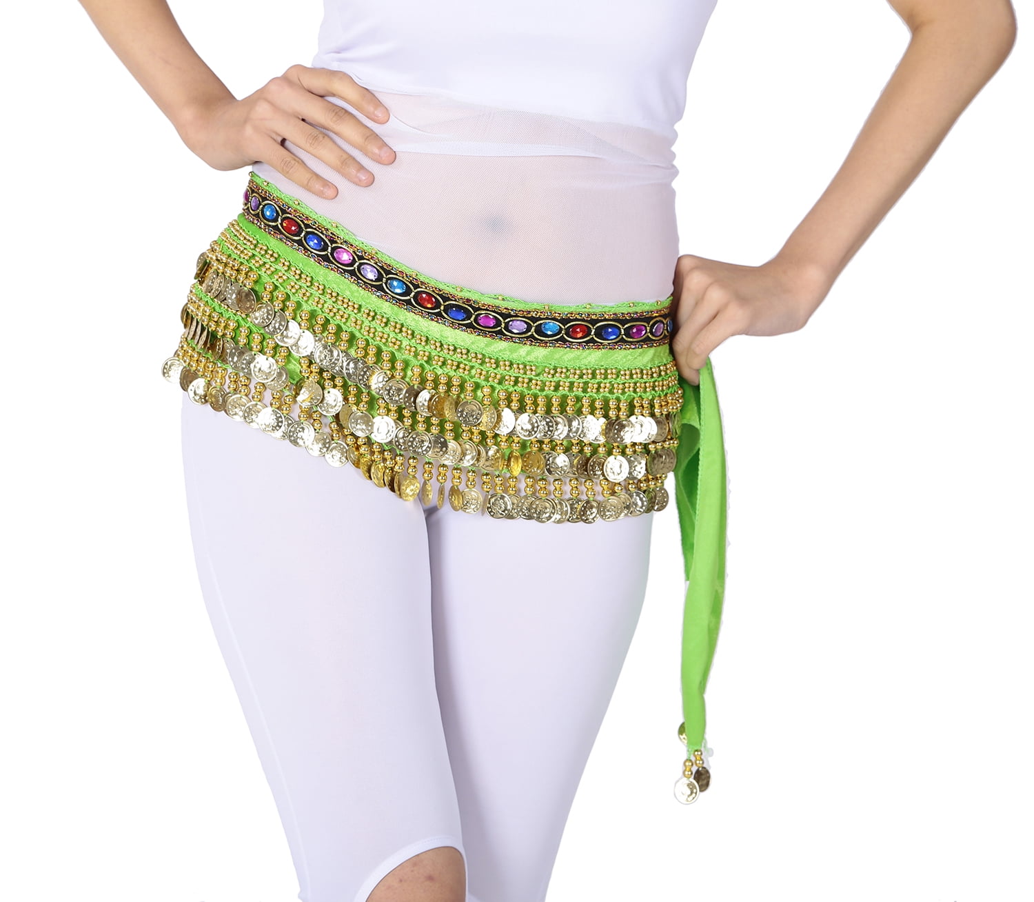 Velvet Belly Dancer Hip Scarf Scarves Belt Colorful Jeweled Trim with ...