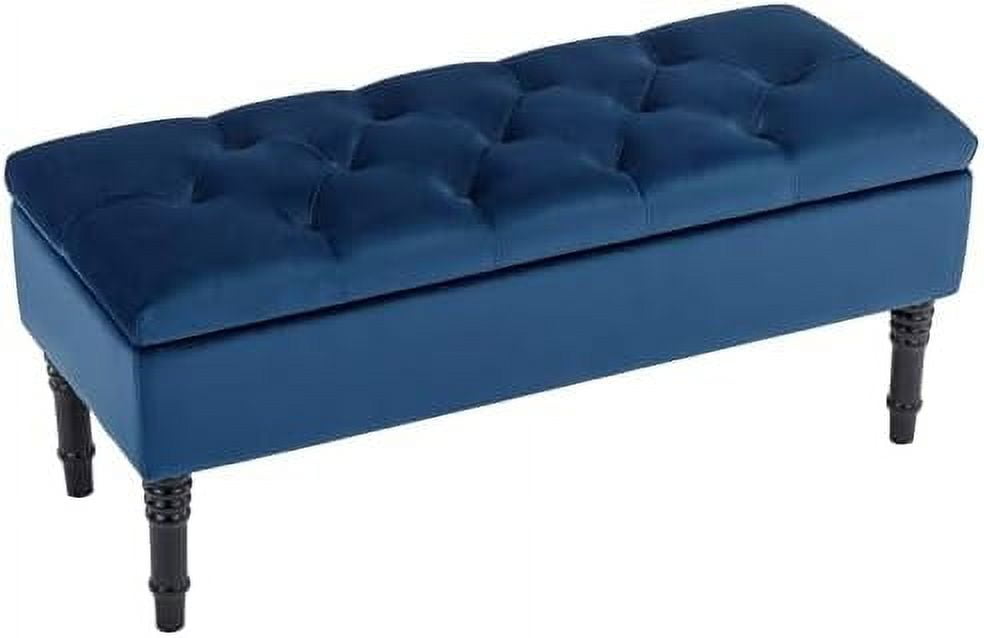 Velvet Bench End of Bed Ottoman Bench Upholstered Tufted Entryway Bench ...