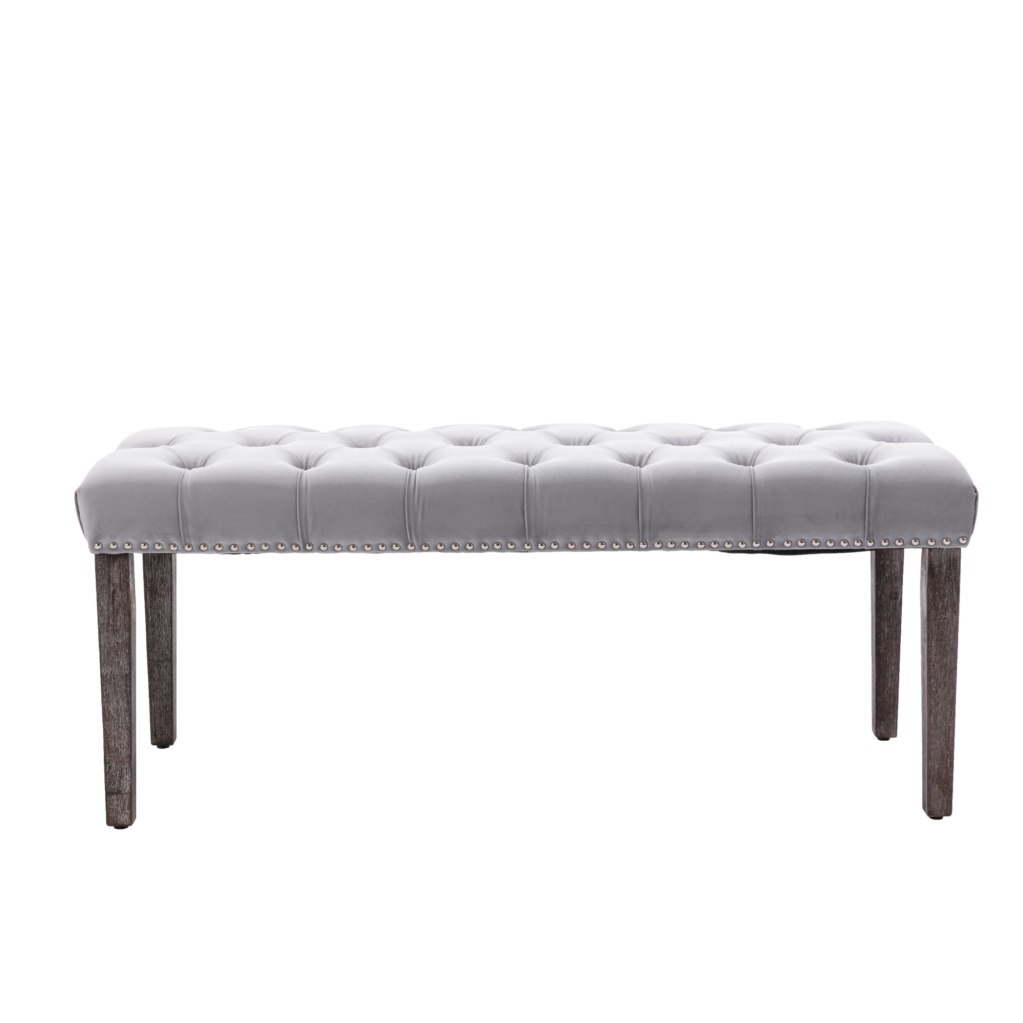 Velvet Bench, Upholstered Ottoman Bench With RubberStool Legs ...