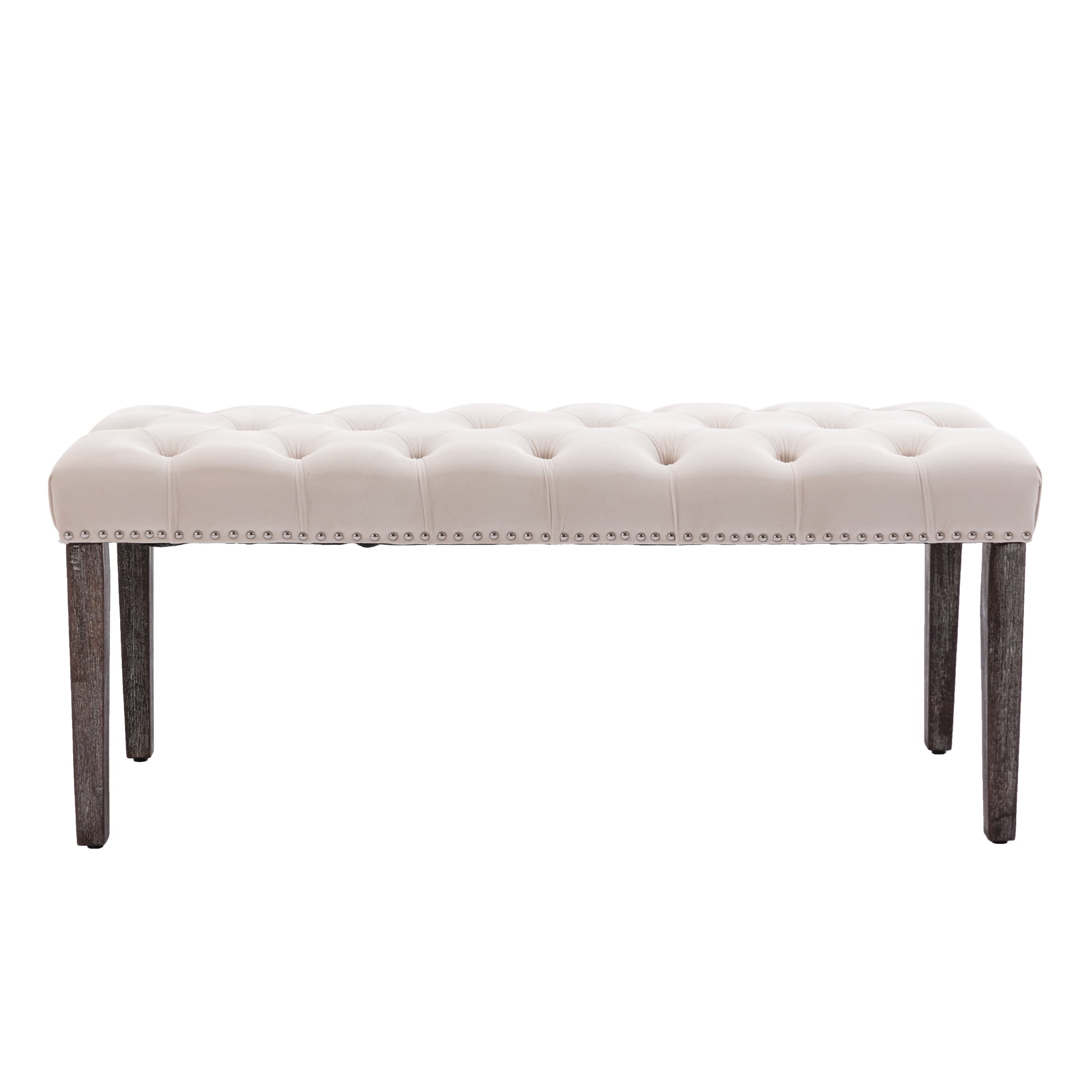 Velvet Bench, Upholstered Ottoman Bench With RubberStool Legs ...