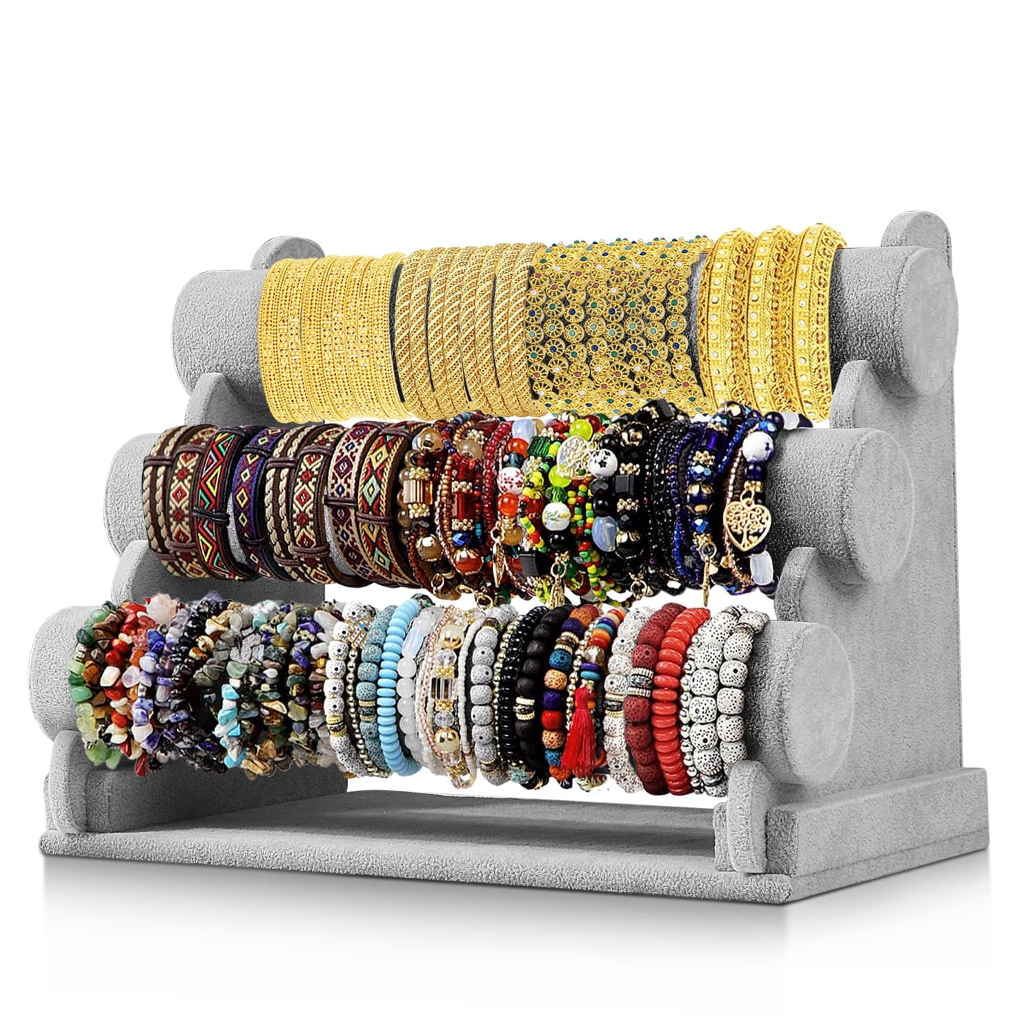 Velvet Bracelet Holder Display - Gray Bracelet Display Stand for ...