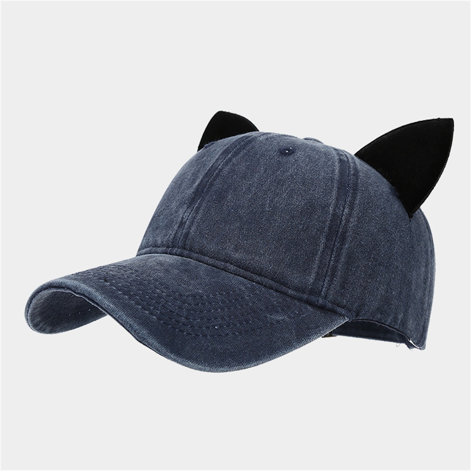 Velvet Cat Ear Baseball Cap Soft Top Cap Student Couple Personality Hat ...