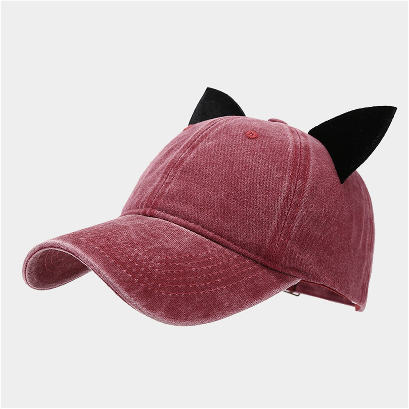 Velvet Cat Ear Baseball Cap Soft Top Cap Student Couple Personality Hat ...