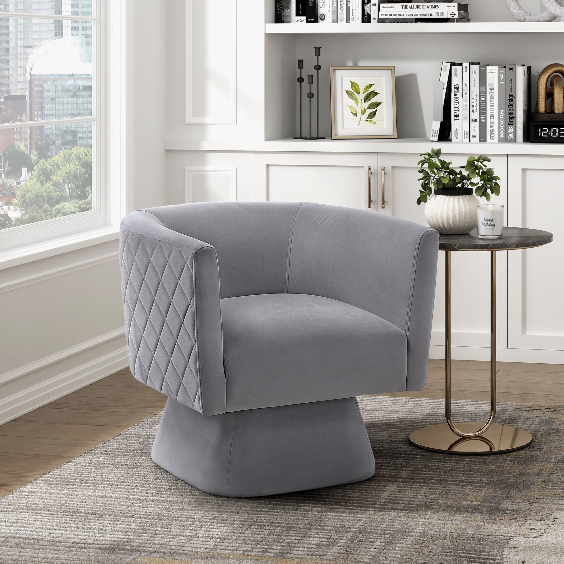 Velvet Chair - 360 - Degree Spin - Family Living - Entertaining Guests ...