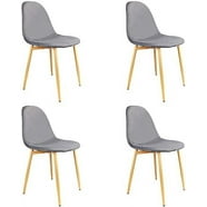 Modern Dining Room Chair Only Set of 4 Small Kitchen Chairs Black Faux ...