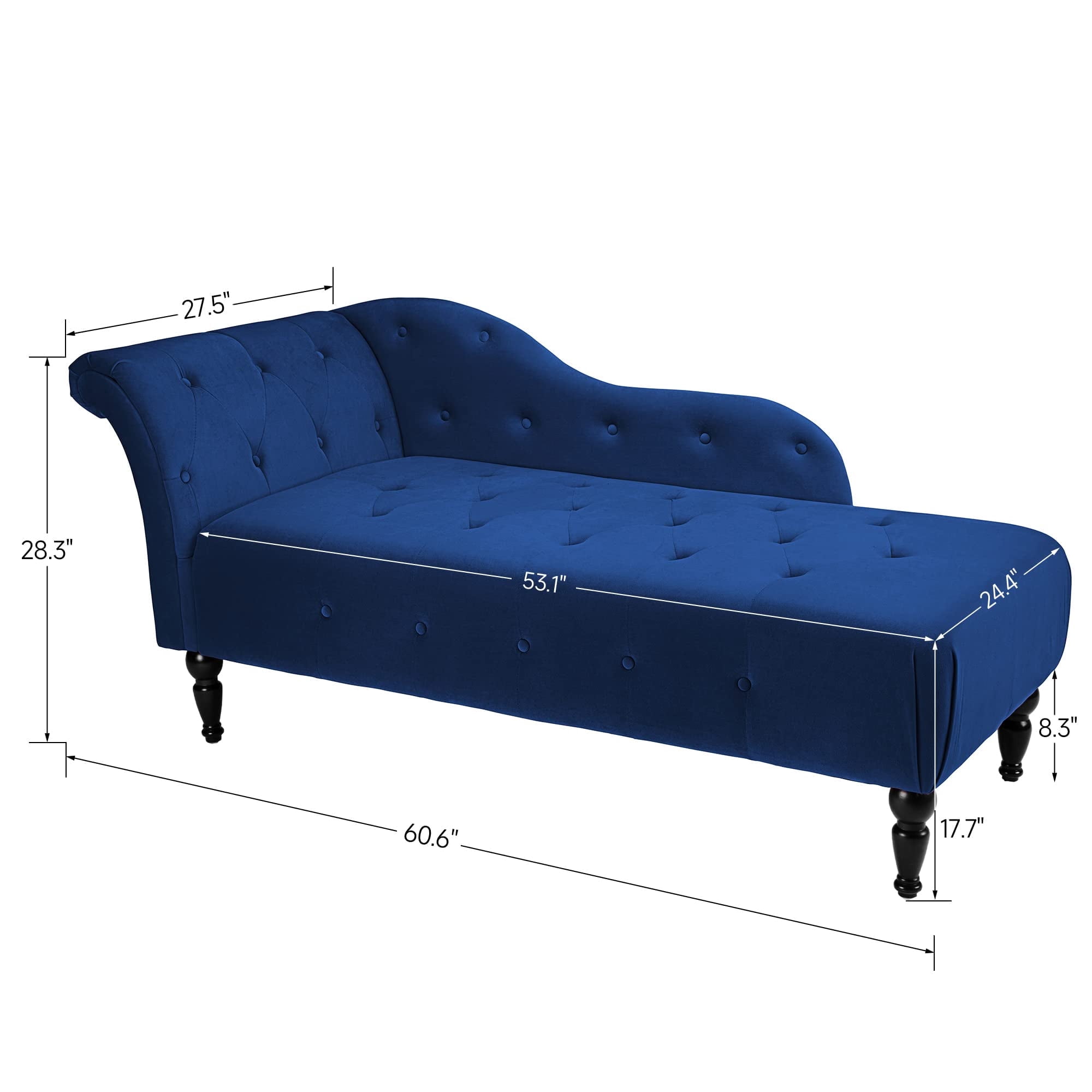 Velvet Chaise Lounge Chair,Indoor Fabric Chaise Lounges Chair Sleeper ...