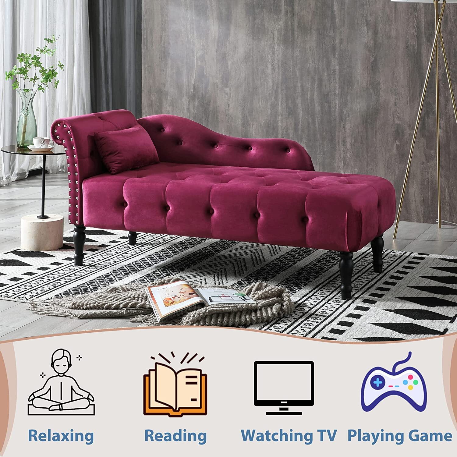 Hot pink chaise store