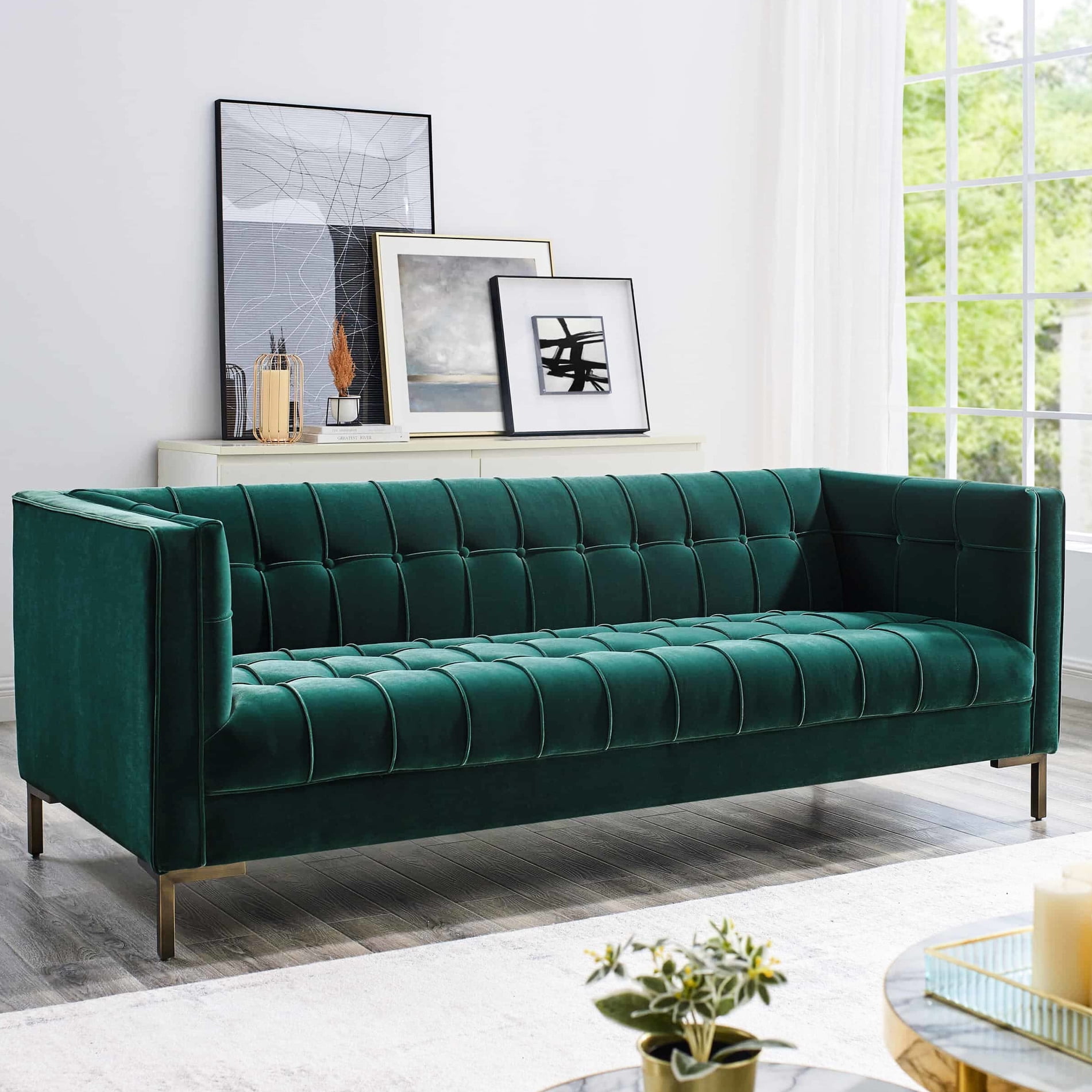 Velvet With Channel Stitch Detail Accent And High Look - Engineered ...