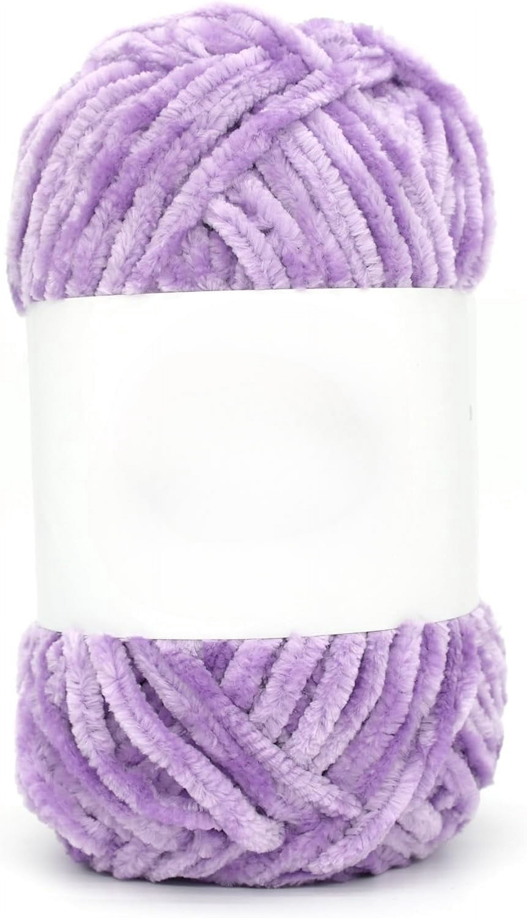 Velvet Chenille Yarn for Crocheting, Fluffy Velvet Plush Yarn Thick ...