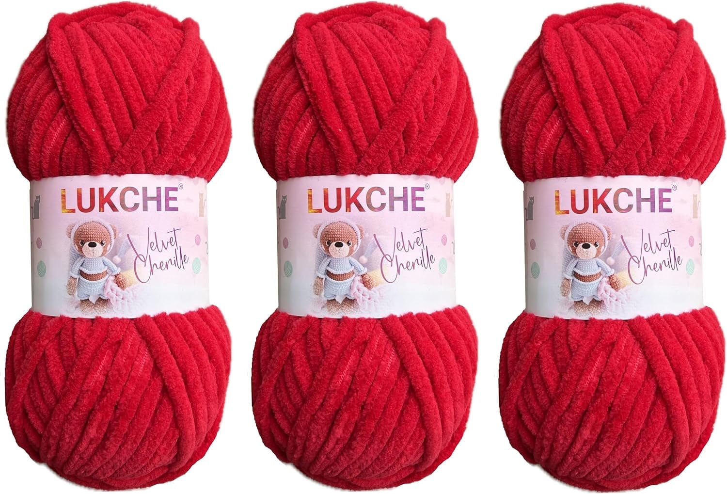 Velvet Chenille Yarn Super Bulky Soft Yarn - 100g (75.4 yds) - Baby ...