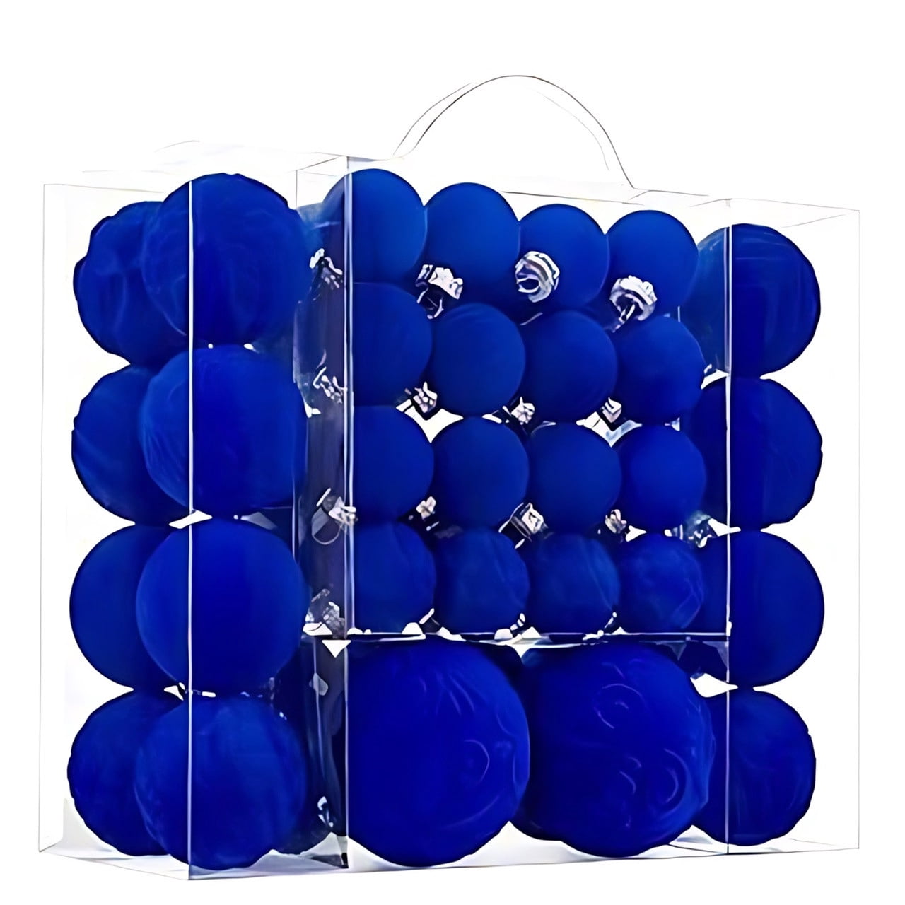 Velvet Christmas Balls 46pcs Flocked Christmas Tree Ornaments for Xmas ...