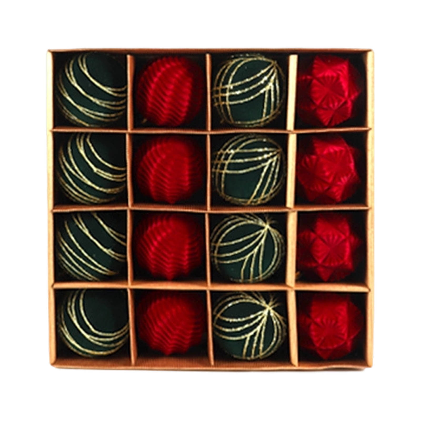 Velvet Christmas Balls Ornaments Set 12 Pack | Flocked Plastic Tree ...