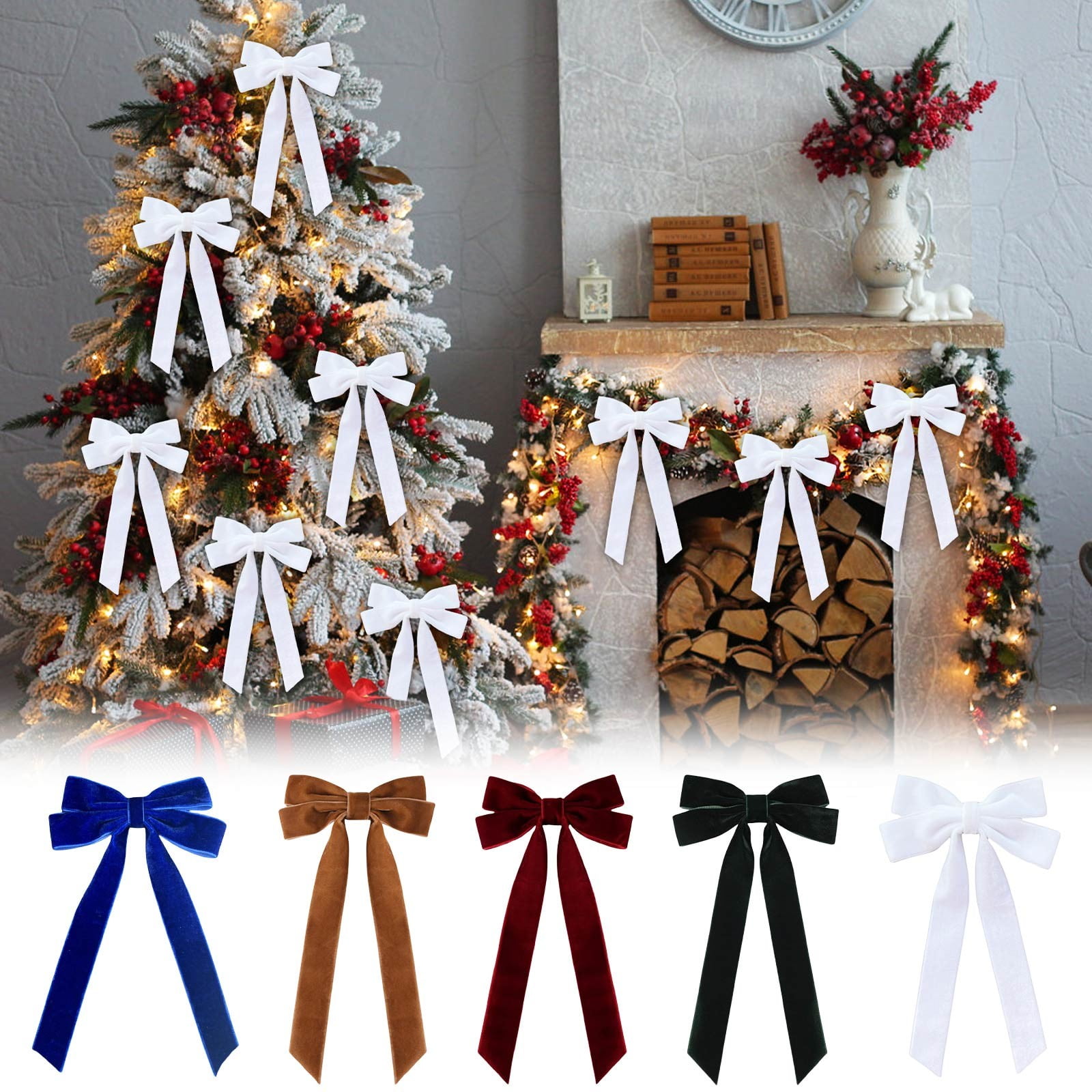 Velvet Christmas Bow under $5! Yannianjz Velvet Christmas Bow for Gift ...