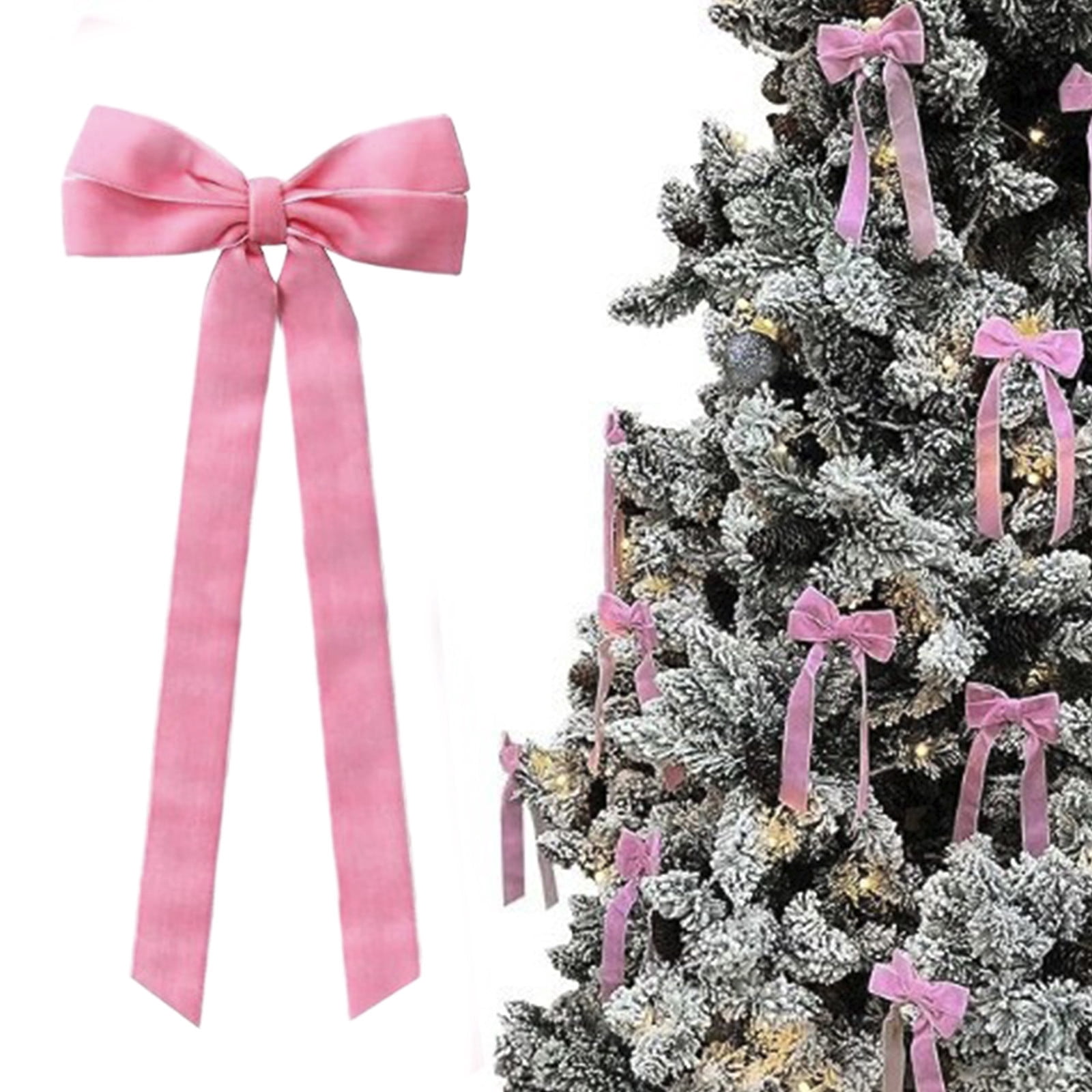 Velvet Christmas Bow Ornaments, Xmas Tree Decor, Polyester Wreath ...