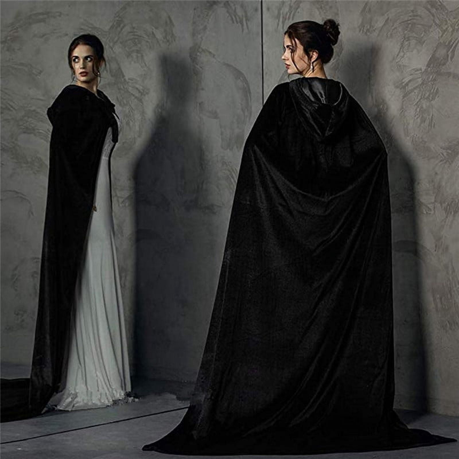 Velvet Christmas Hooded Cape Cosplay Costume Halloween Cape Full Length ...