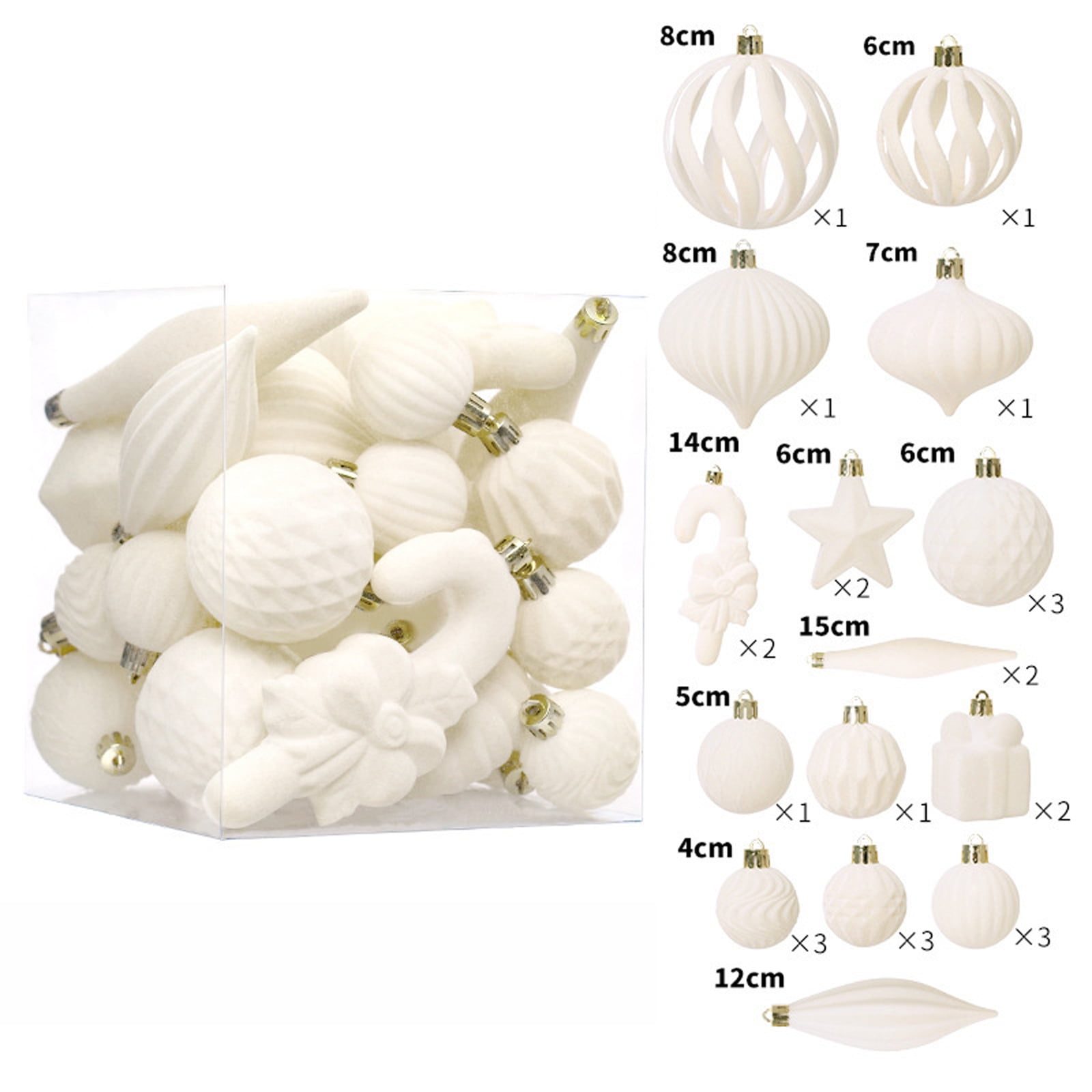 Velvet Christmas Ornament Set for Tree Decoration Holiday Party Home ...