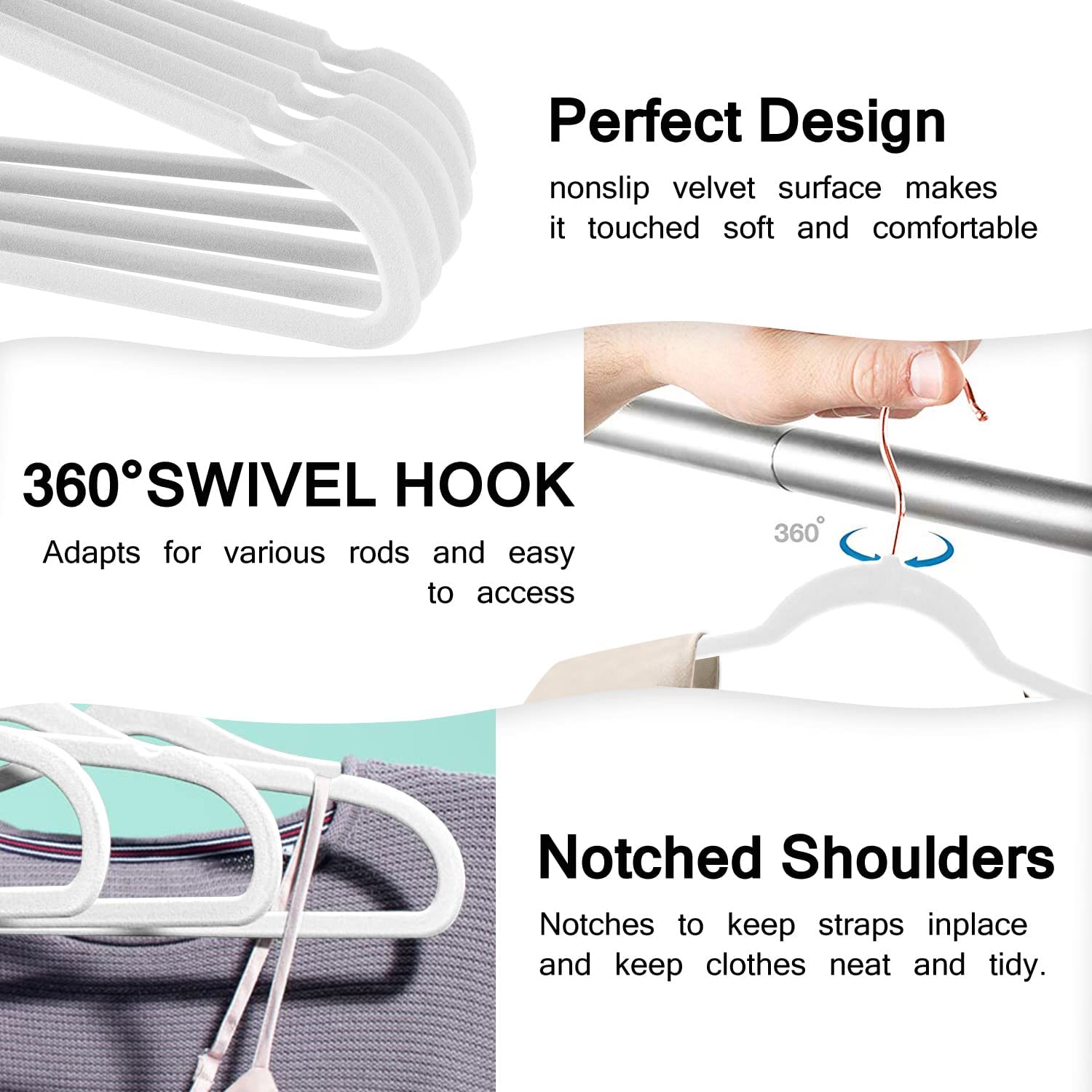 Velvet Clothes Hangers (50 Pack) Heavy Duty Durable Suit Hanger Vibrant ...