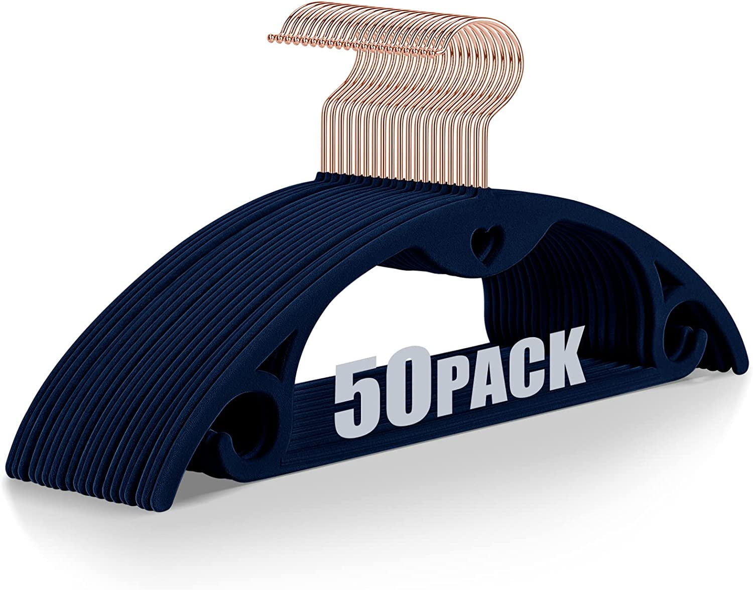 Velvet Clothes Hangers, 50 Pack No Shoulder Bumps Ultra Thin Space ...