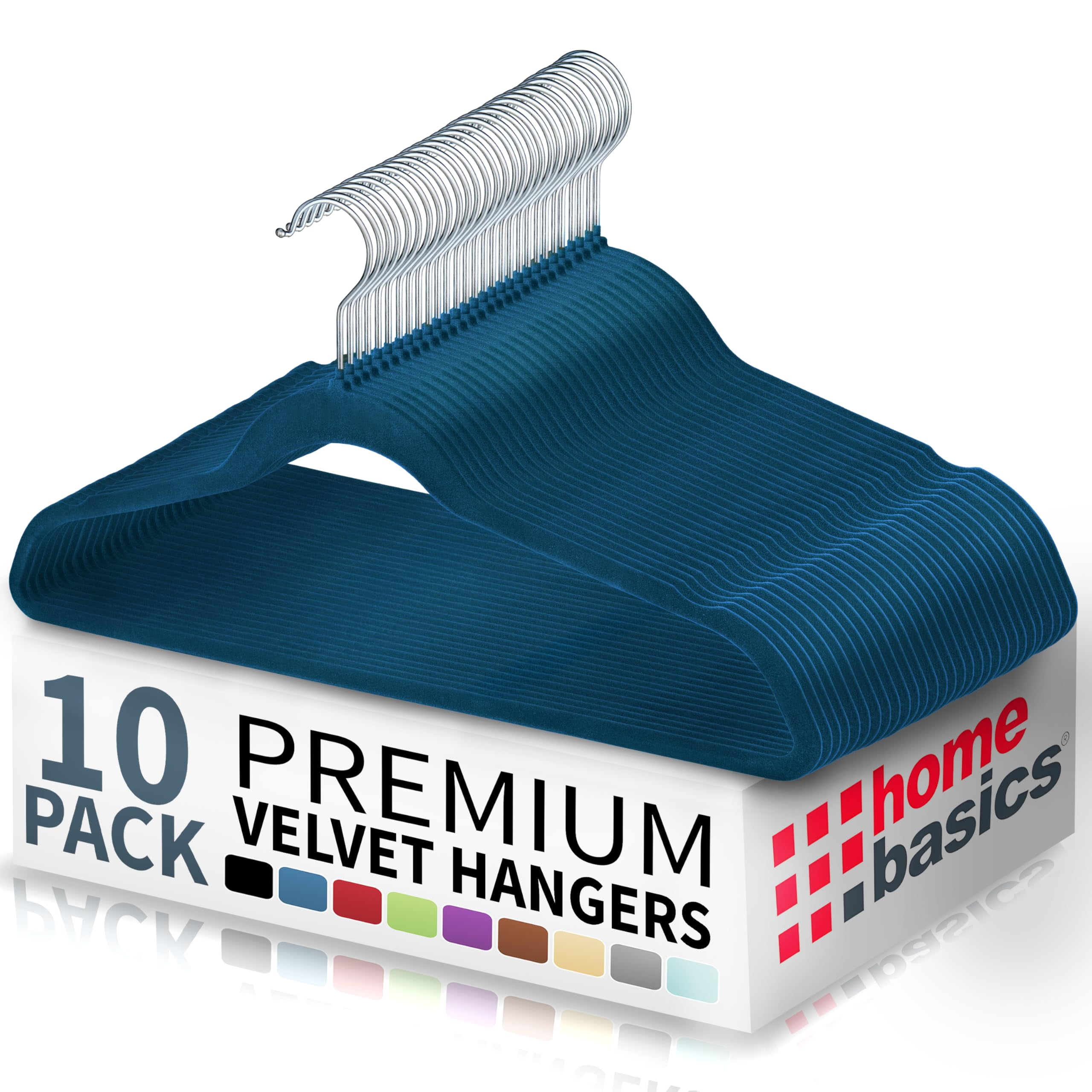 Velvet Clothes Hangers (Pack of 10), Navy, by Home Basics | Felt ...