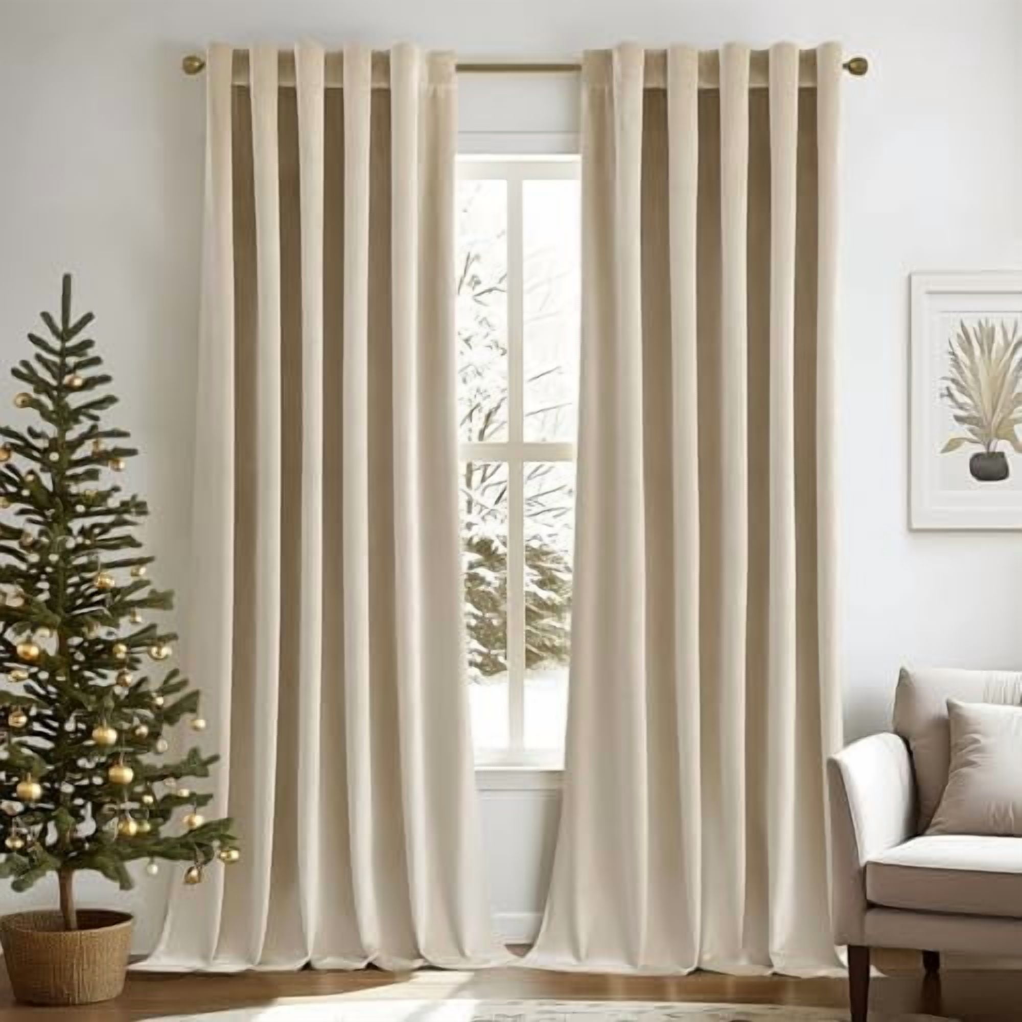 Velvet Curtains 108 inches - Luxury Blackout Curtains for Bedroom ...